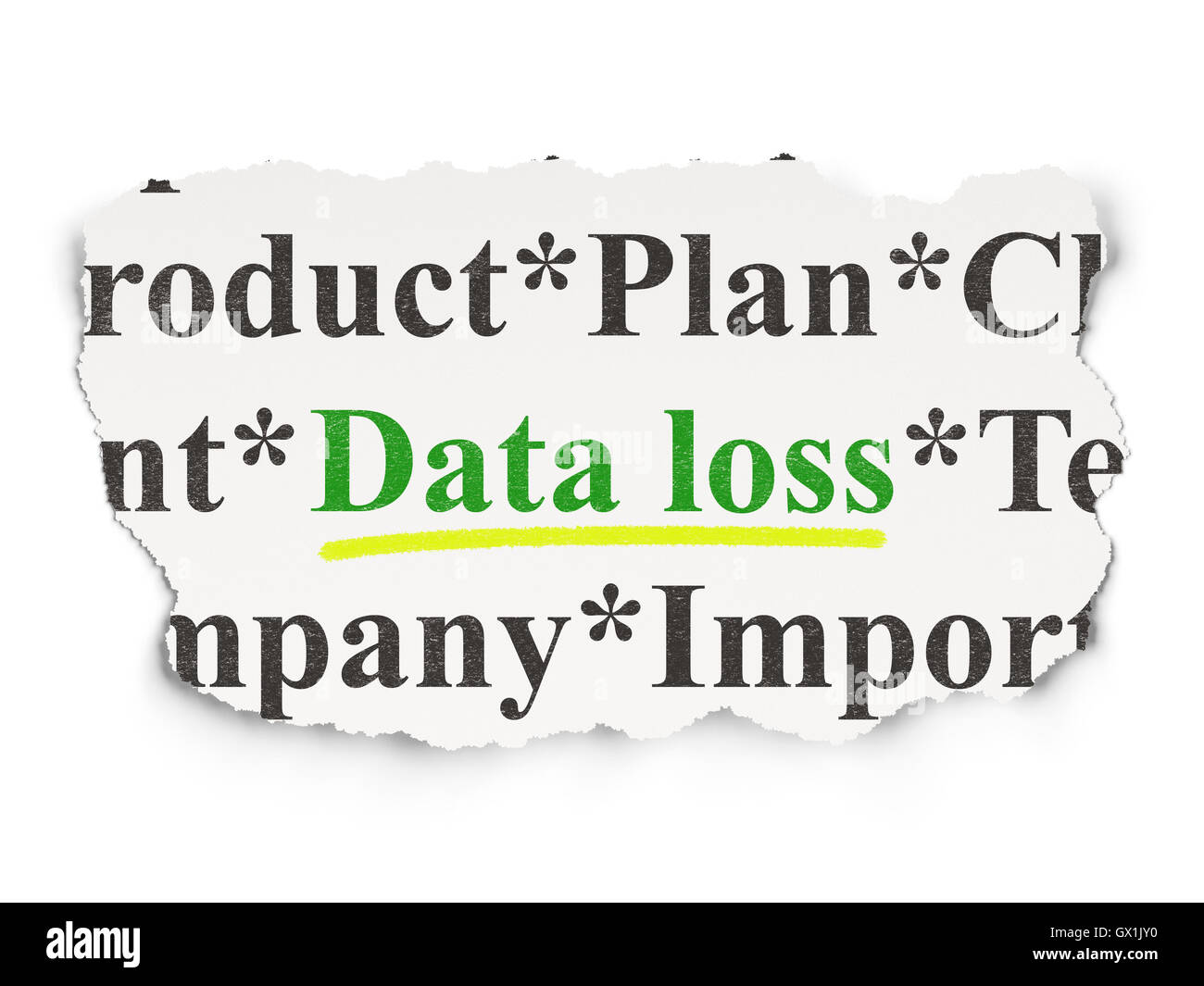 Data concept: Data Loss on Paper background Stock Photo - Alamy