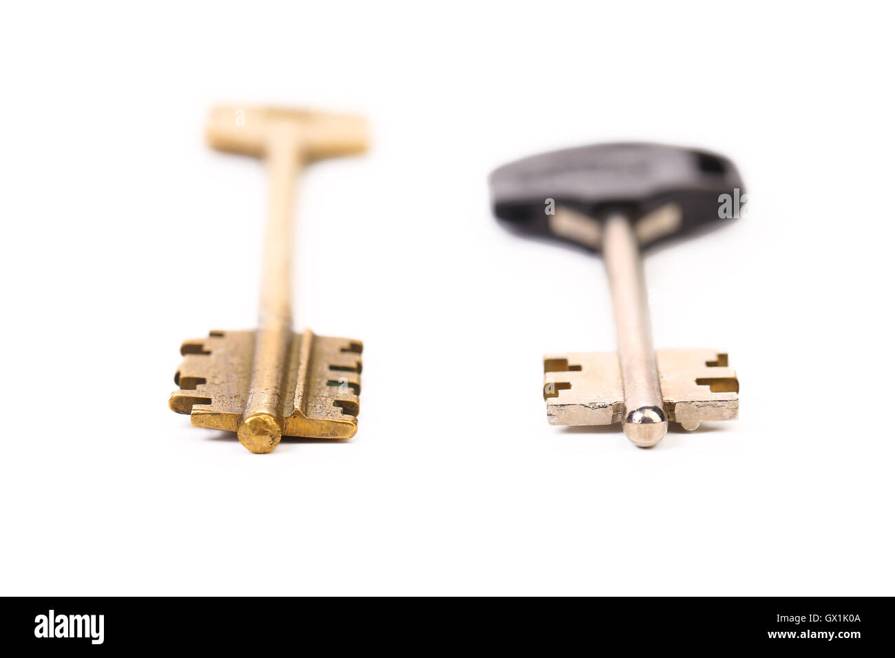 Two different key. Metal. Plastic Stock Photo - Alamy