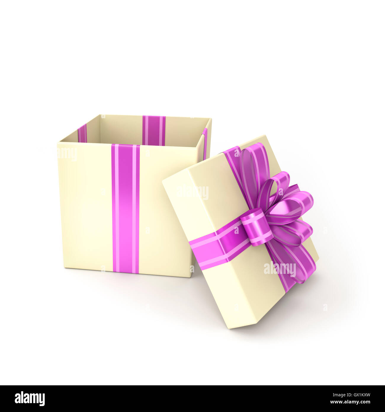 open gift box on white Stock Photo - Alamy