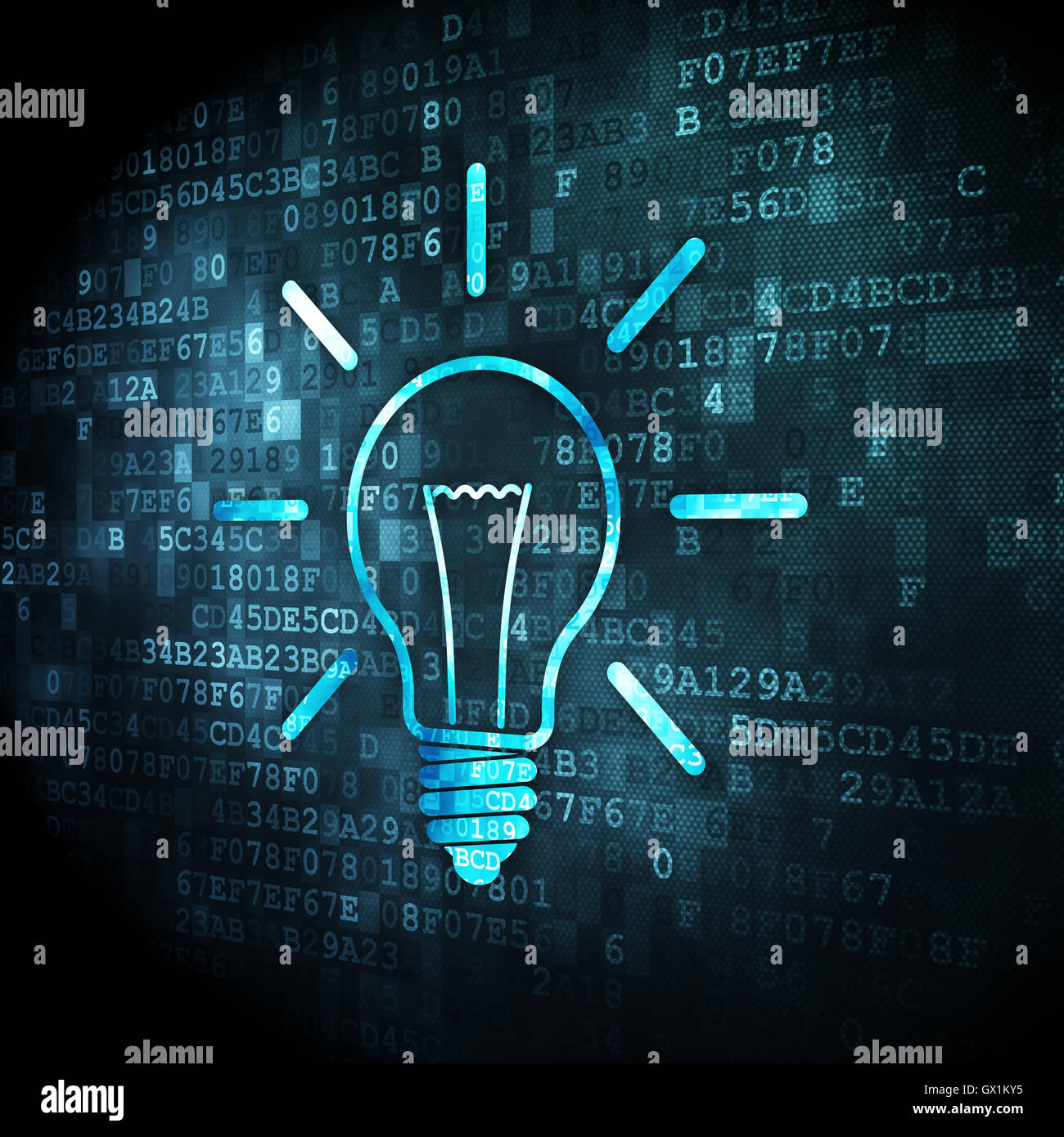 Finance concept: Light Bulb on digital background Stock Photo - Alamy