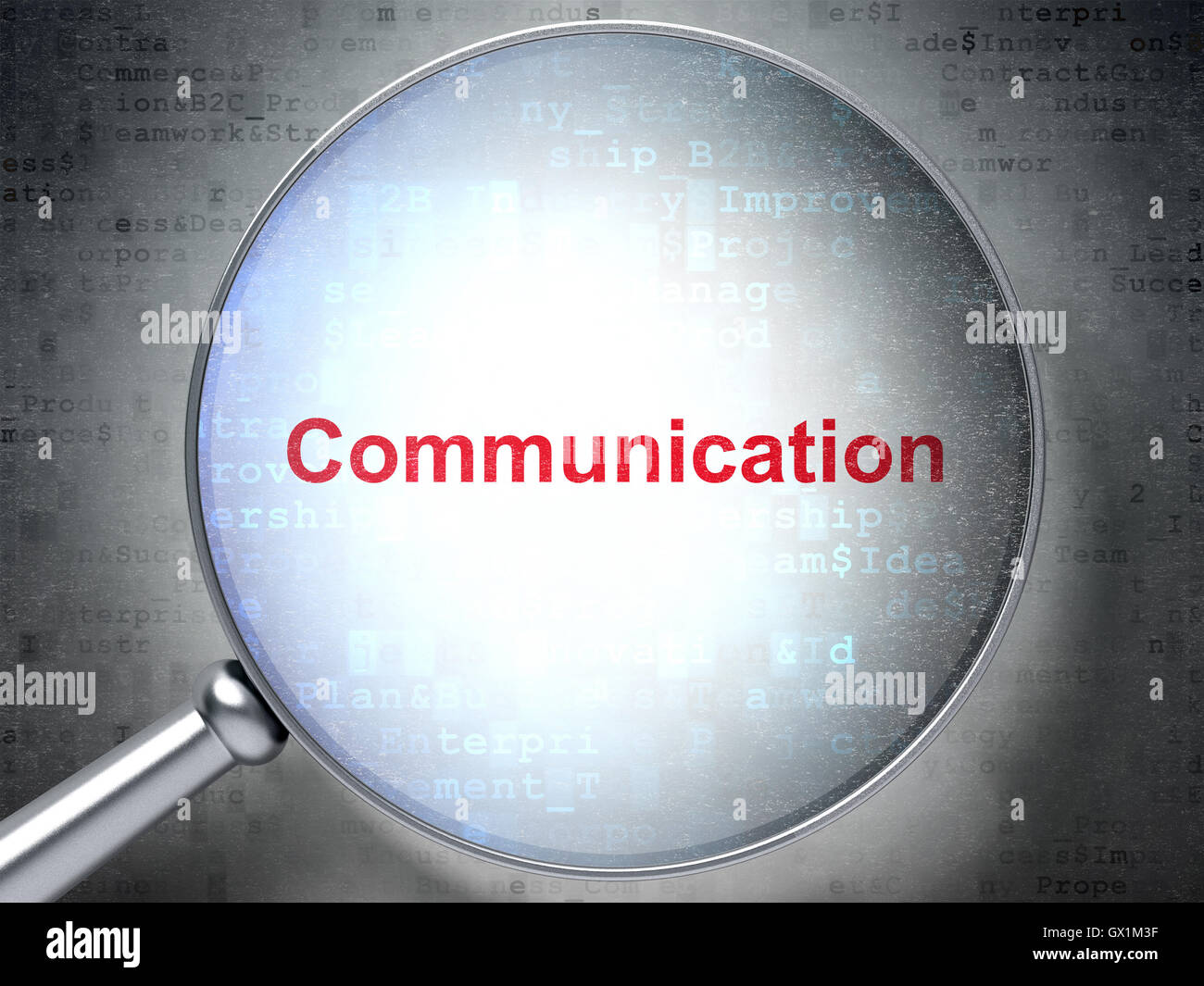 Advertising concept: Communication with optical glass Stock Photo - Alamy
