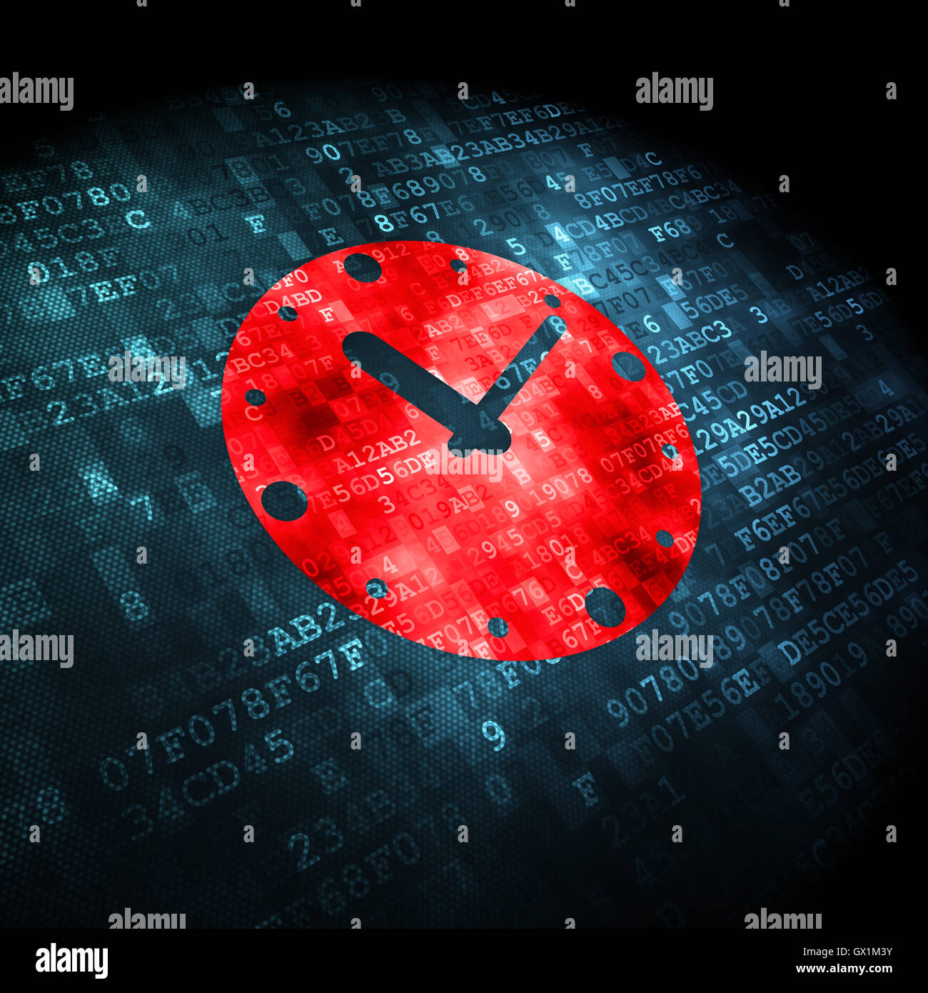 Timeline concept: Clock on digital background Stock Photo - Alamy