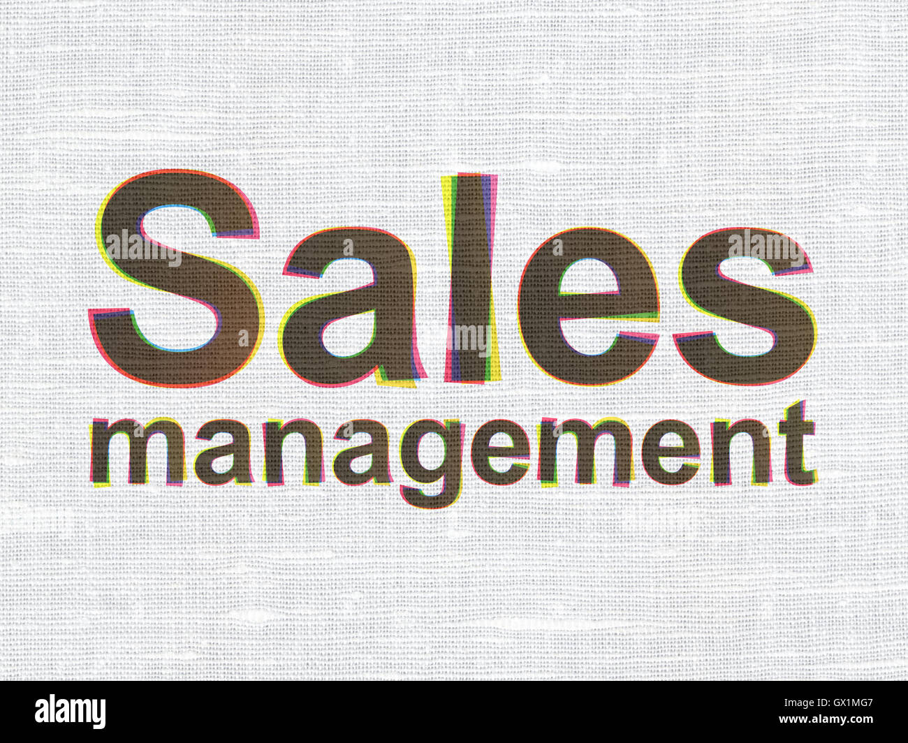 Advertising concept: Sales Management on fabric texture backgrou Stock ...
