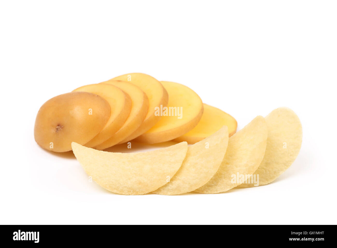 Slices of potatoes and chips Stock Photo - Alamy