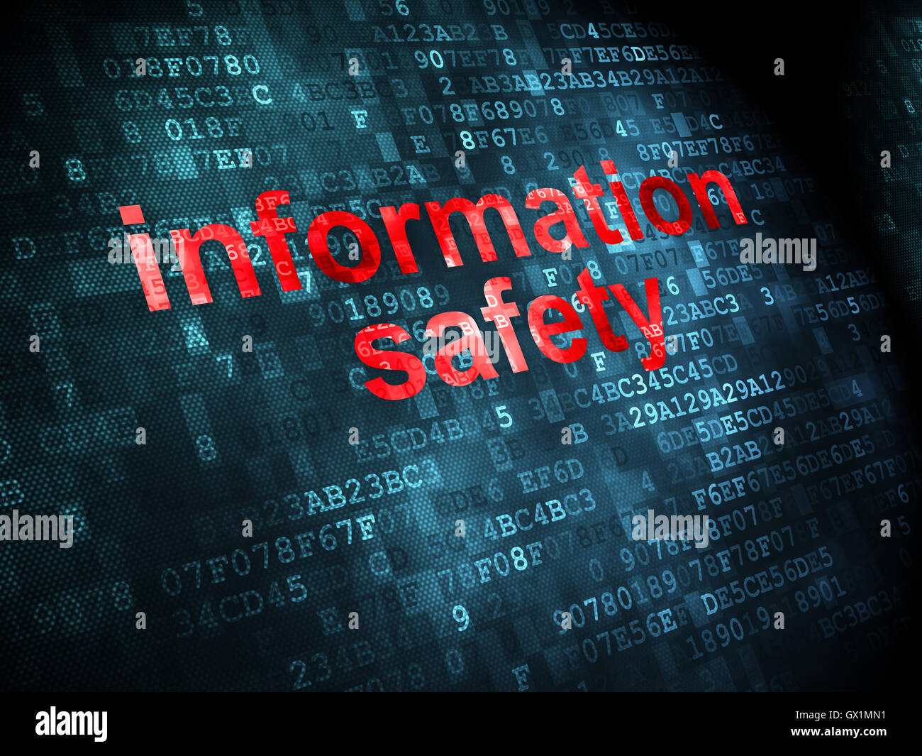 Protection concept: Information Safety on digital background Stock ...