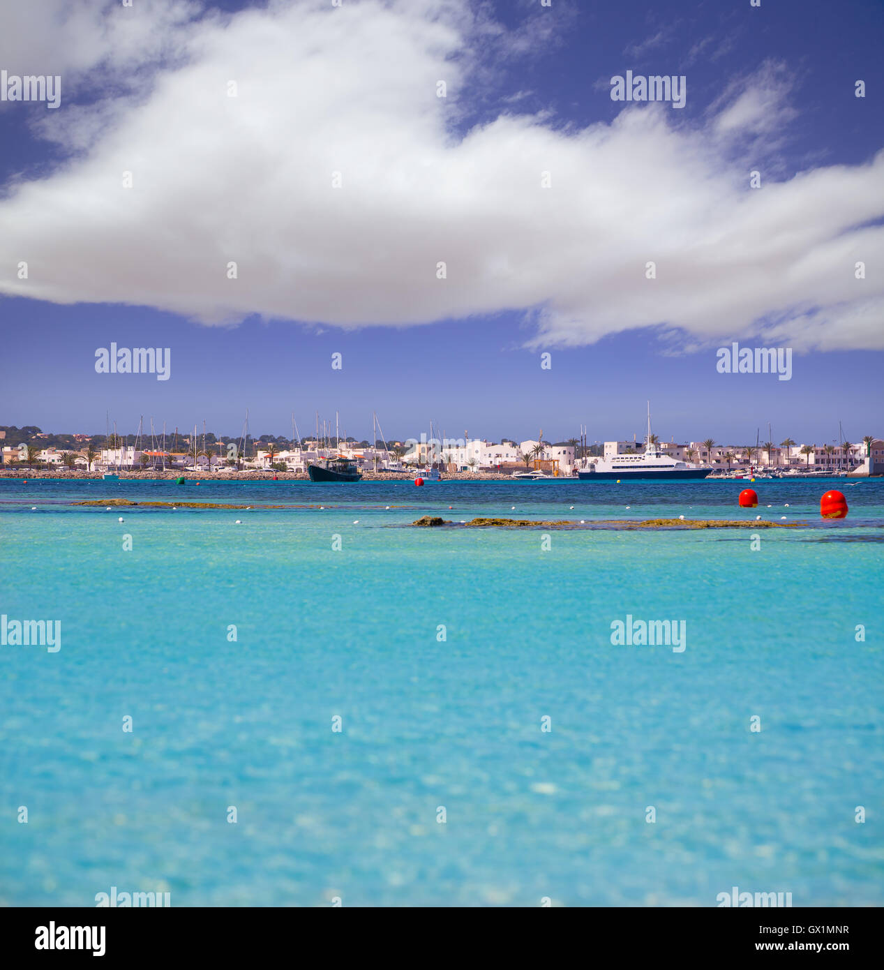 La Savina Sabina village and marina in Formentera Stock Photo - Alamy