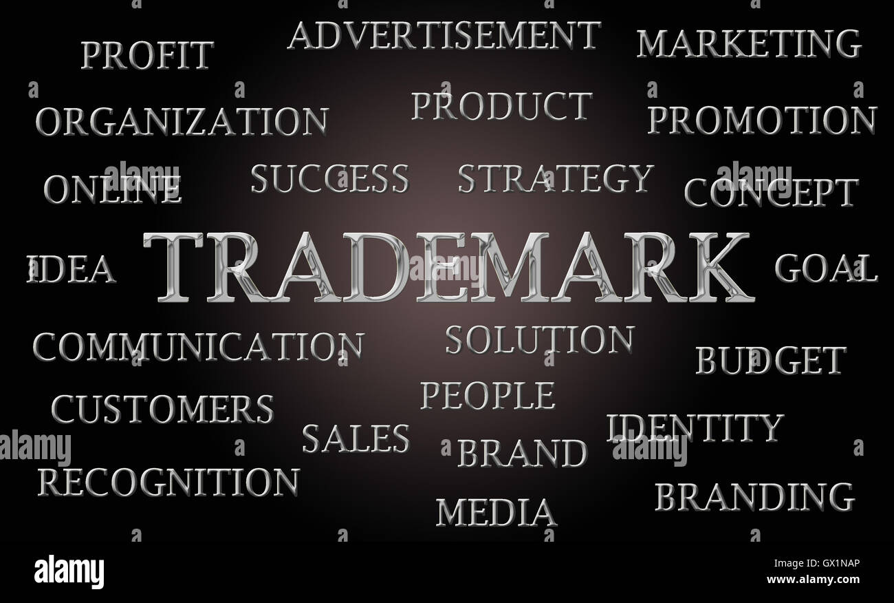Trademark word cloud Stock Photo - Alamy