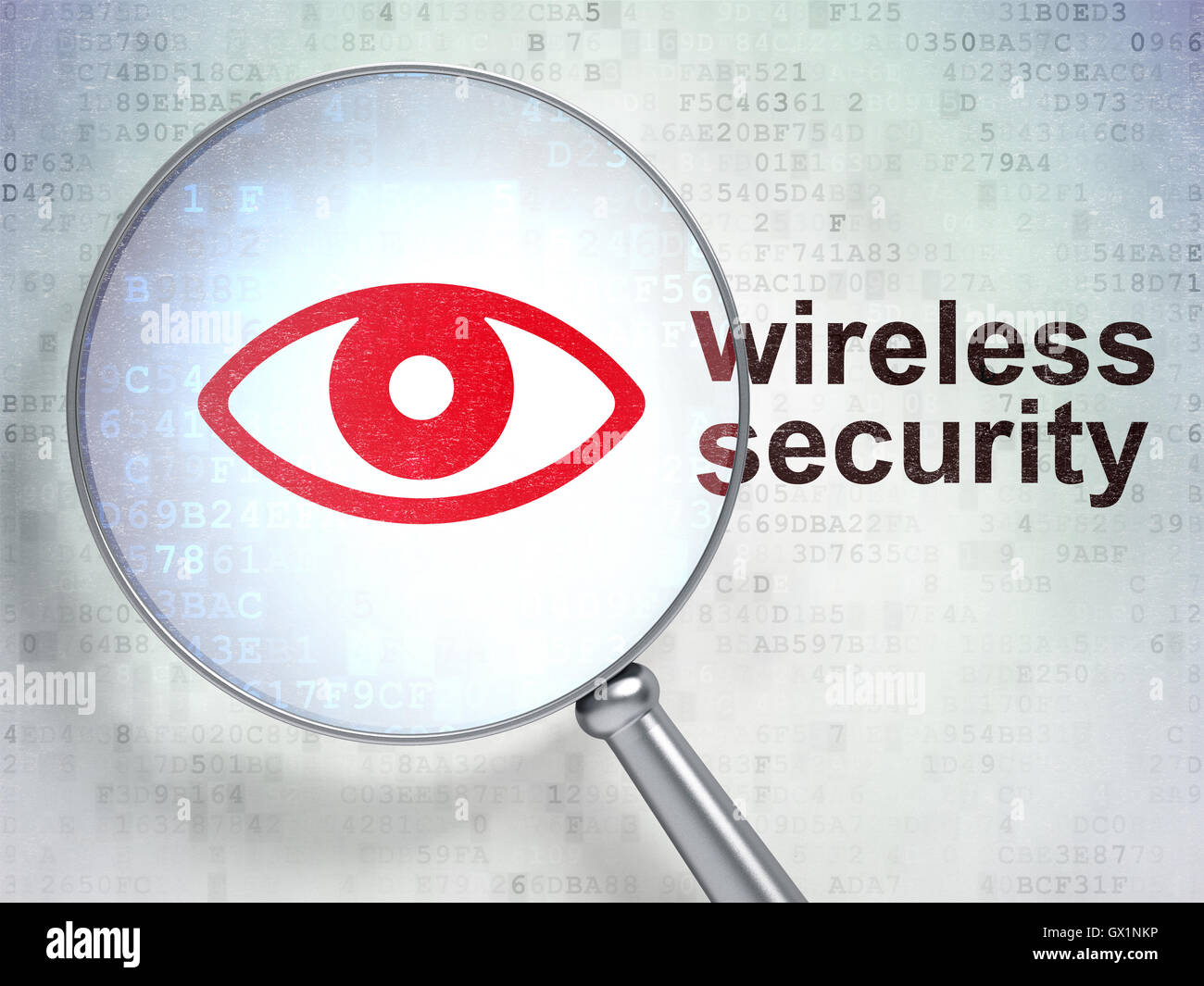 Protection concept: Eye and Wireless Security with optical glass Stock ...