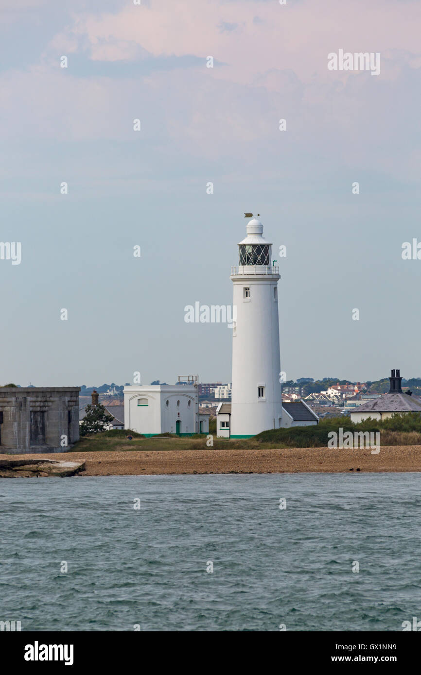 Hurst point Lighthouse on Hurst Spit next to Hurst Castle in Keyhaven ...