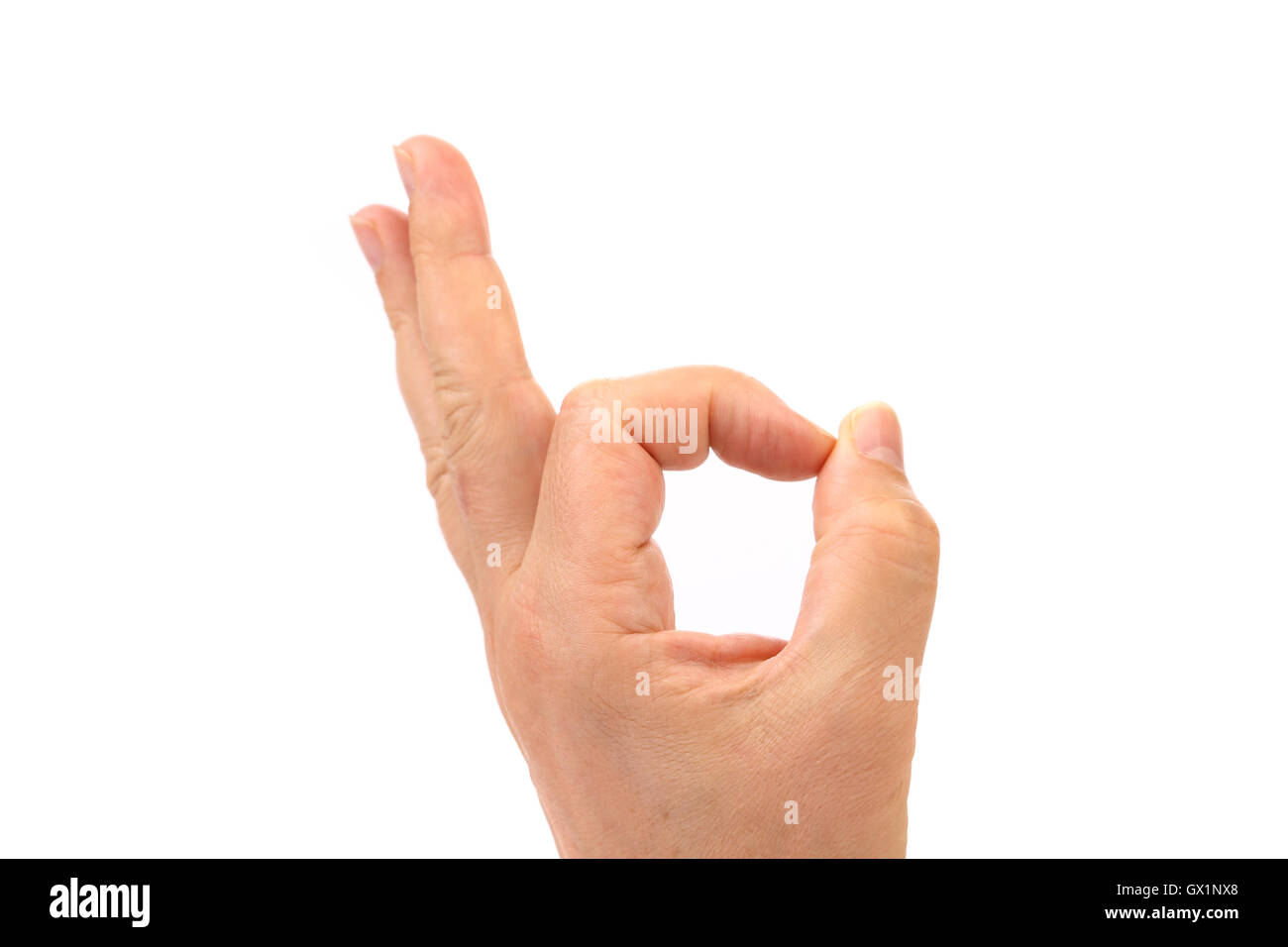 Ok all right mans hand hi-res stock photography and images - Alamy