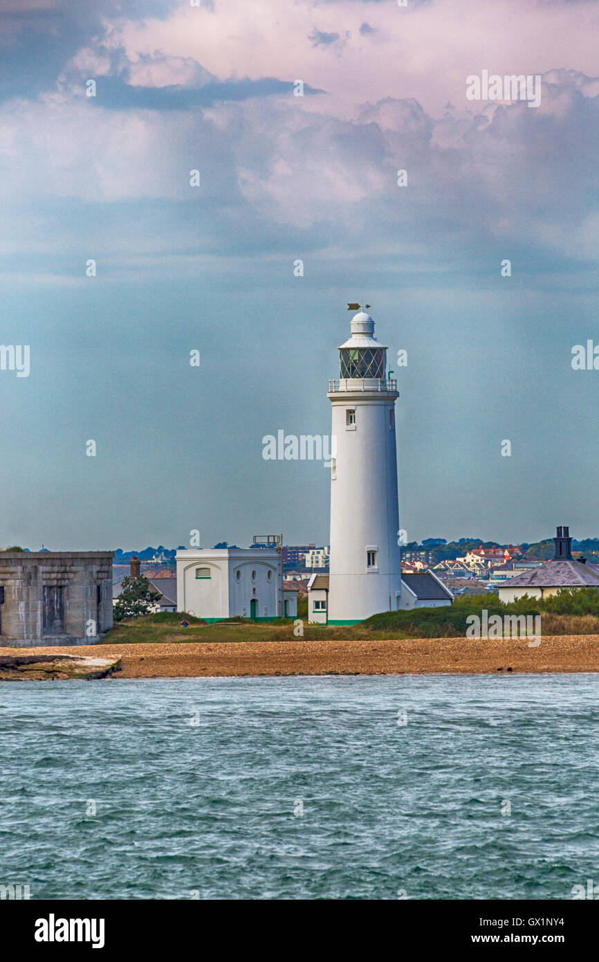 Hurst point Lighthouse on Hurst Spit next to Hurst Castle in Keyhaven ...