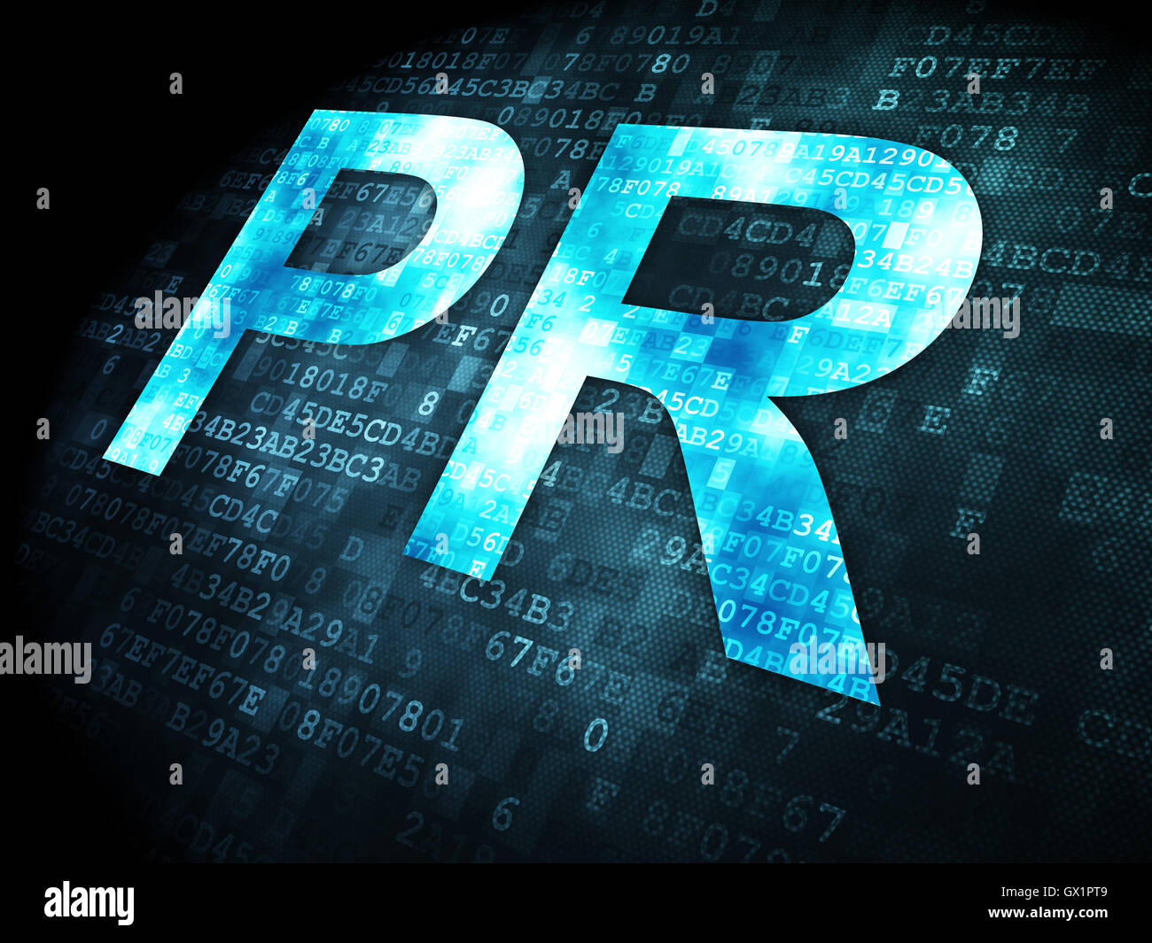 Advertising concept: PR on digital background Stock Photo - Alamy