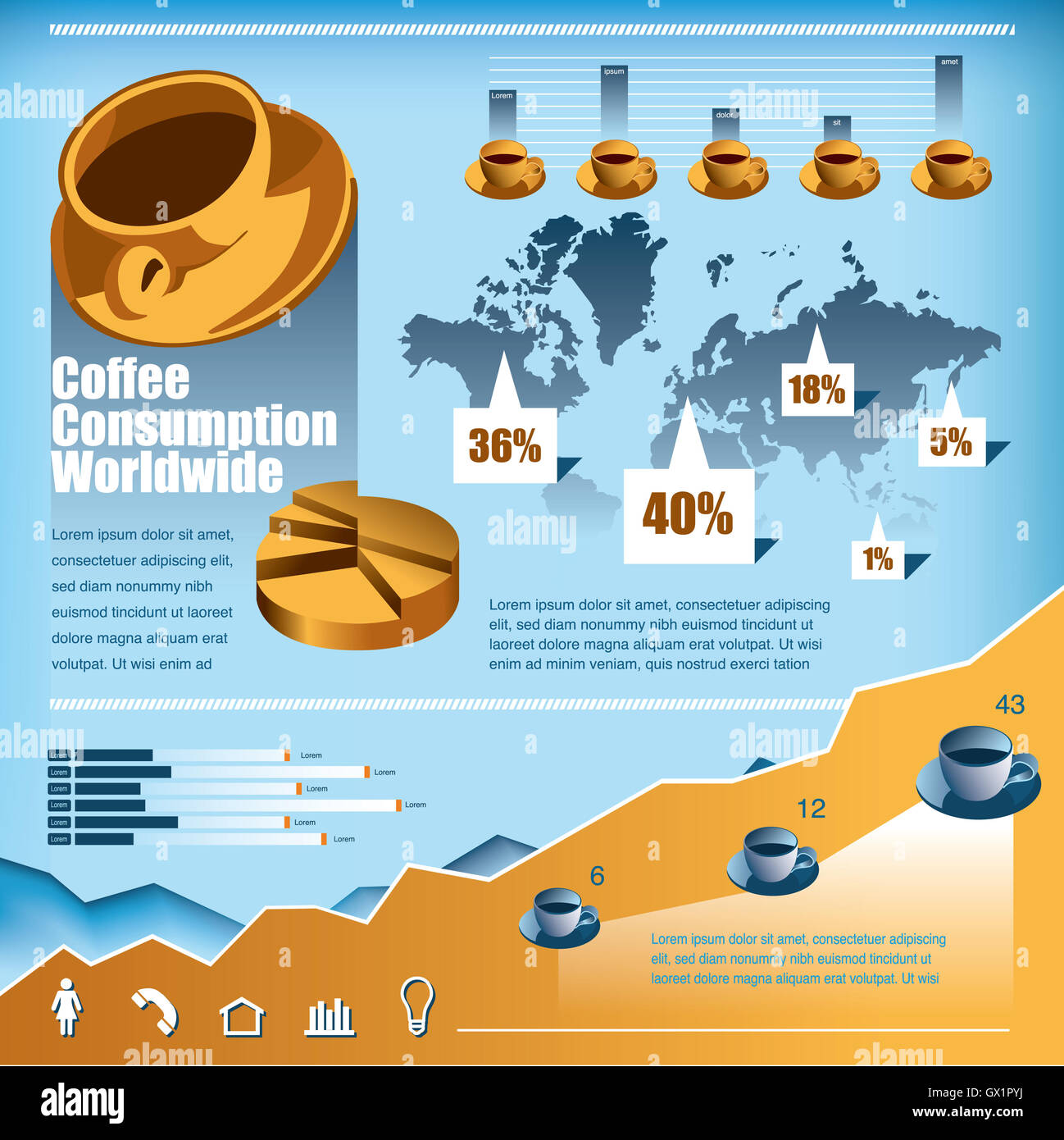 Coffee infographics Set Stock Photo - Alamy