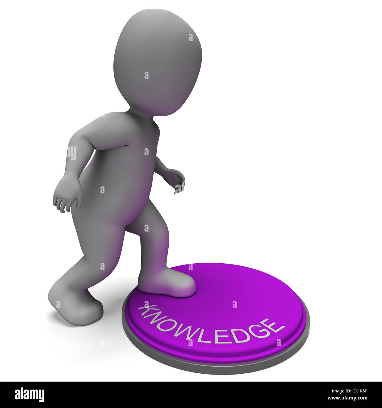 Knowledge Button Shows Learning And Intelligence Stock Photo - Alamy