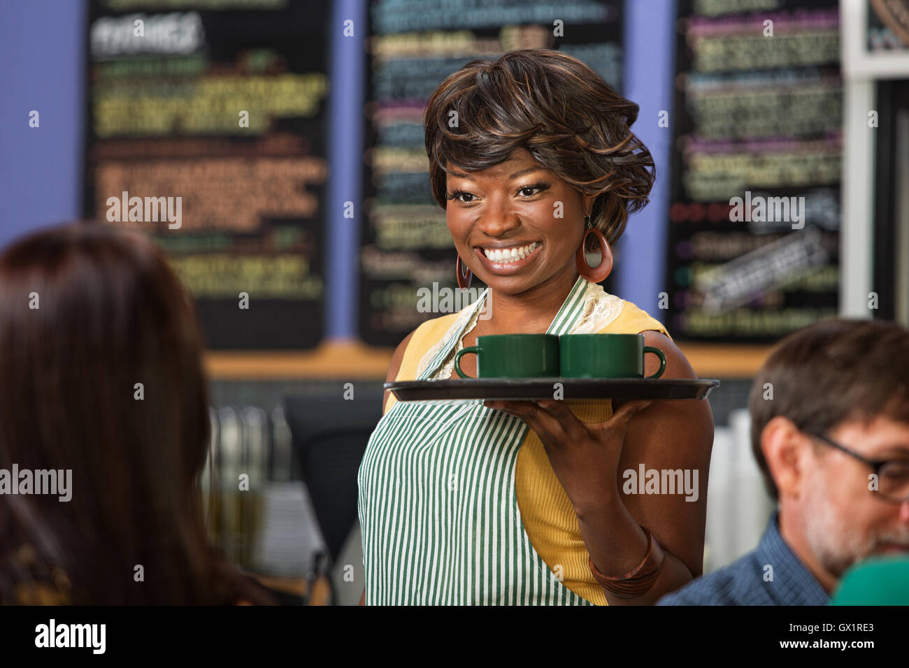 Hispanic waitress server employee woman female hi-res stock photography ...