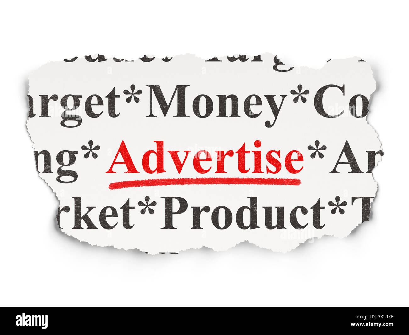 Marketing concept: Advertise on Paper background Stock Photo - Alamy