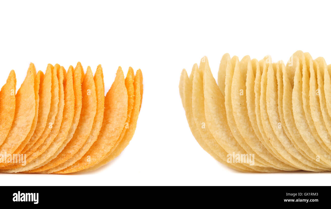 Two row of potato chips Stock Photo - Alamy