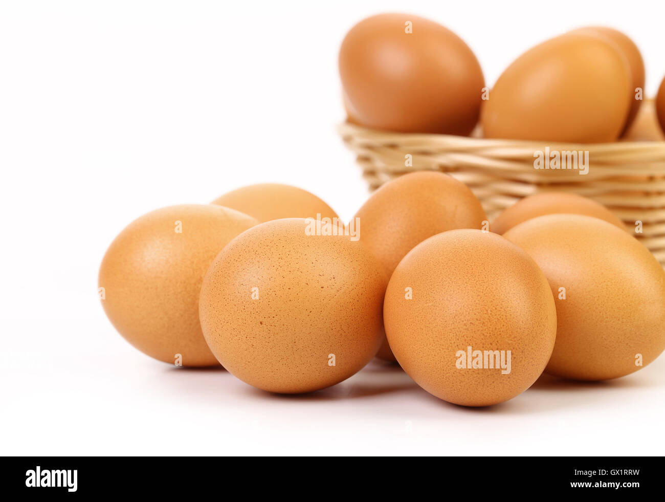 Egg collection isolated on white background Stock Photo - Alamy