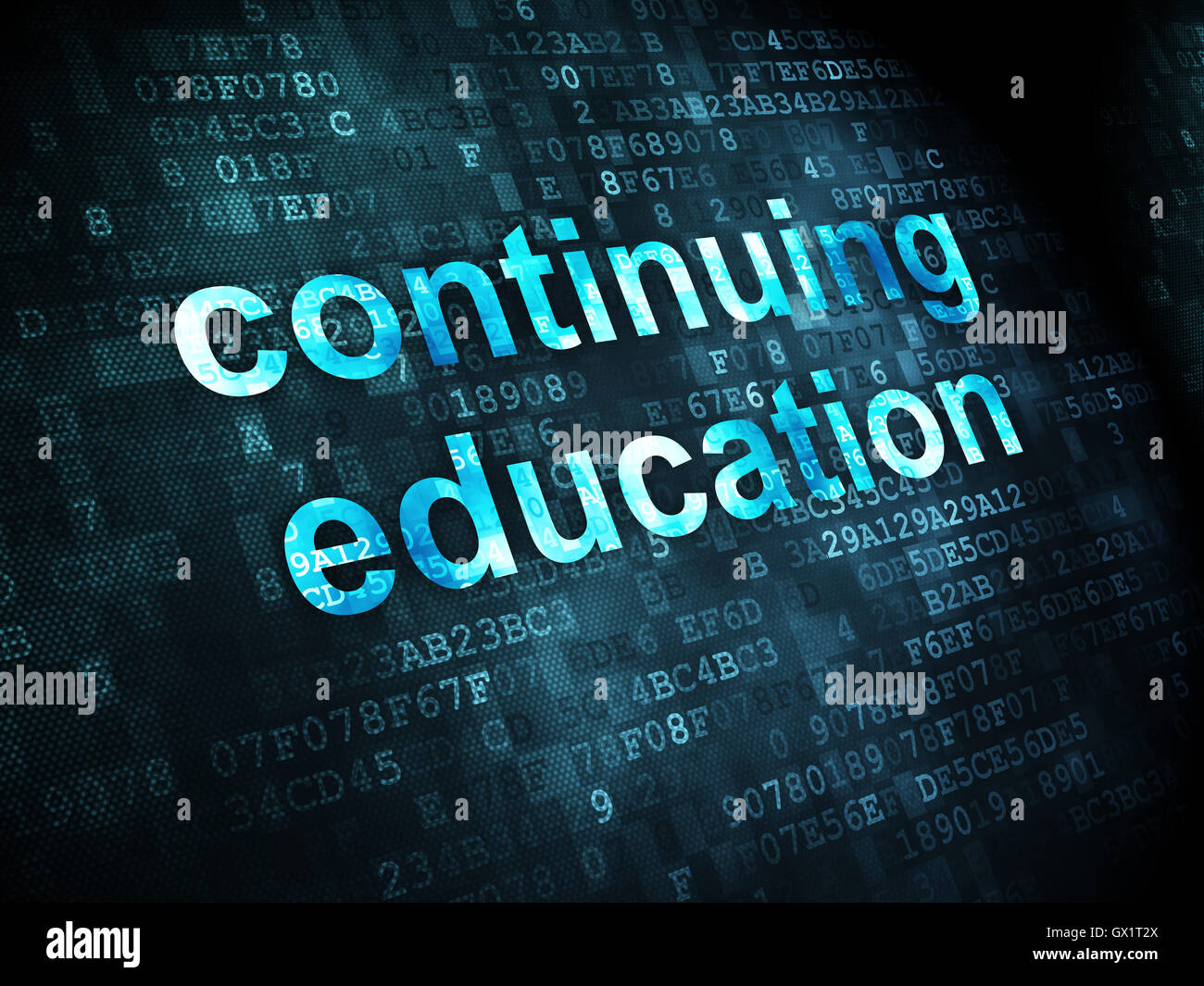 Education concept: Continuing Education on digital background Stock ...
