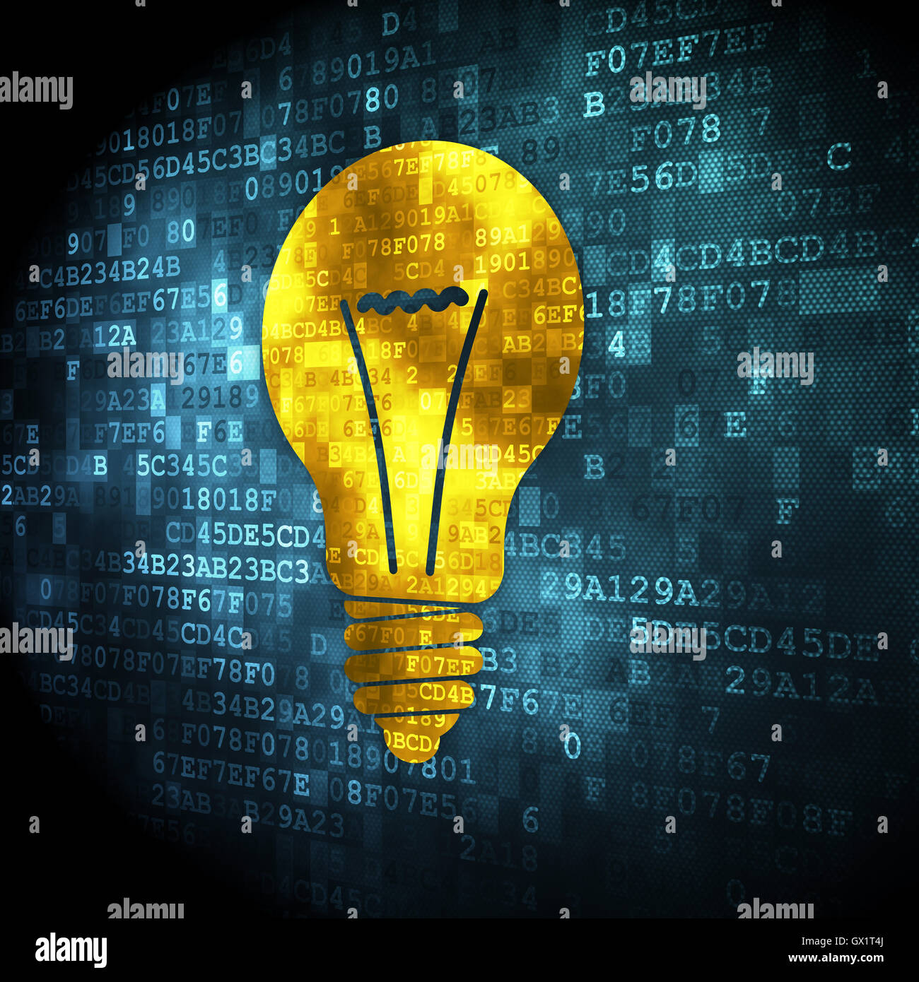 Finance concept: Light Bulb on digital background Stock Photo - Alamy