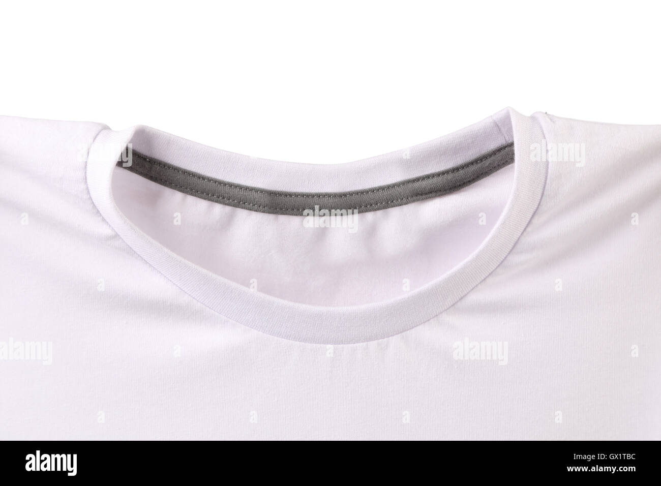 Neck of T-shirt. Front Stock Photo - Alamy