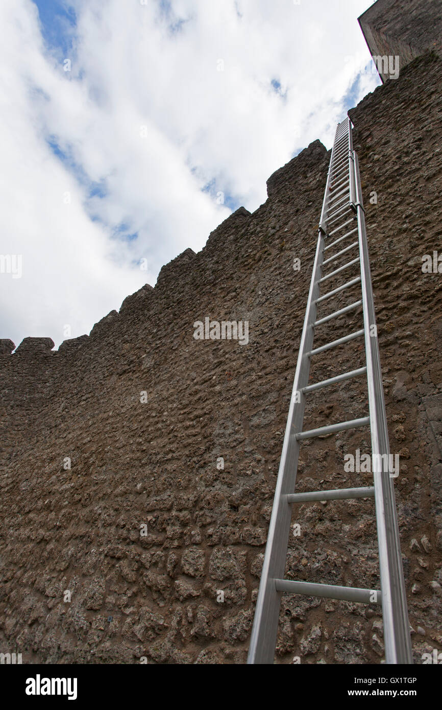 ladder on a castle Stock Photo - Alamy