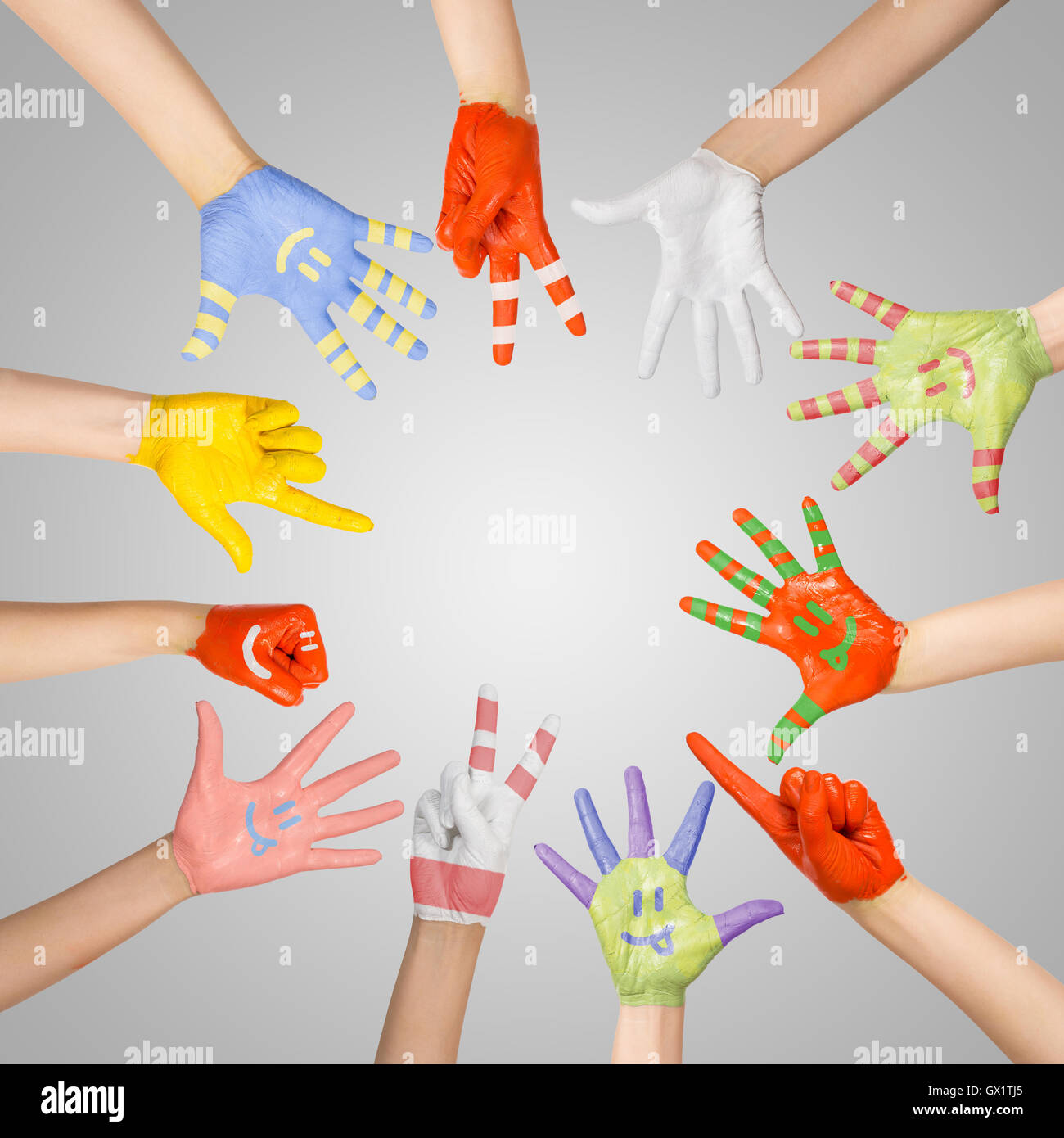 painted children's hands Stock Photo - Alamy