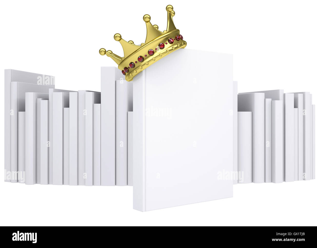 A white book and gold crown Stock Photo - Alamy