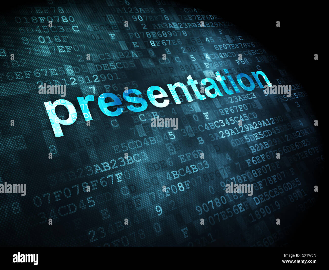 Marketing concept: Presentation on digital background Stock Photo - Alamy