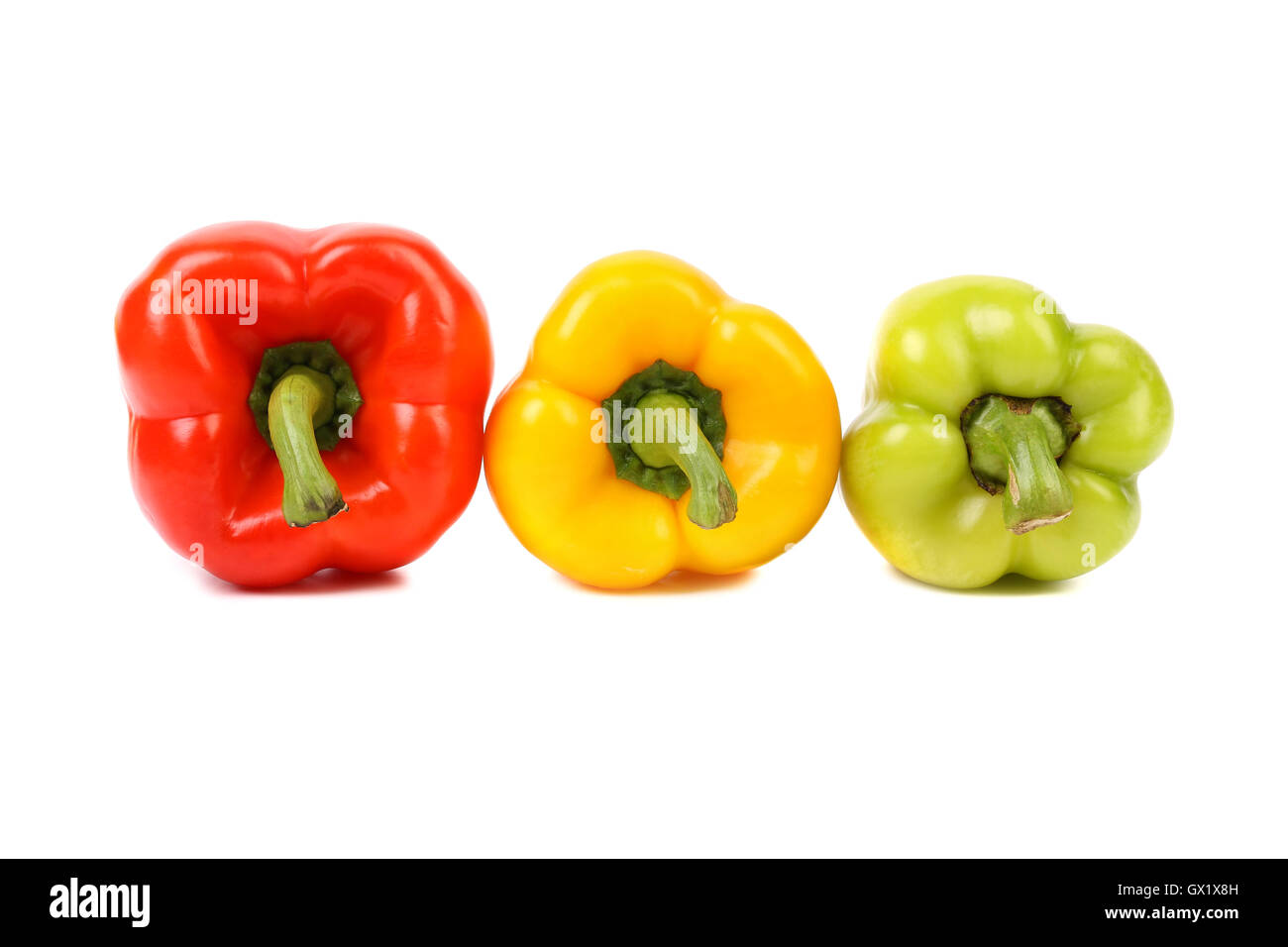 Three colored peppers Stock Photo - Alamy