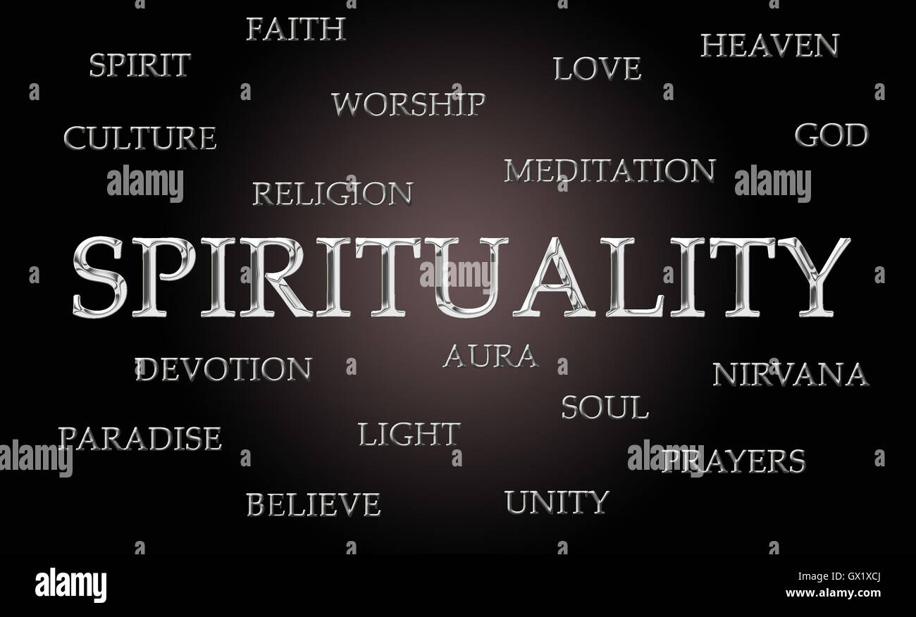 Spirituality word cloud Stock Photo - Alamy