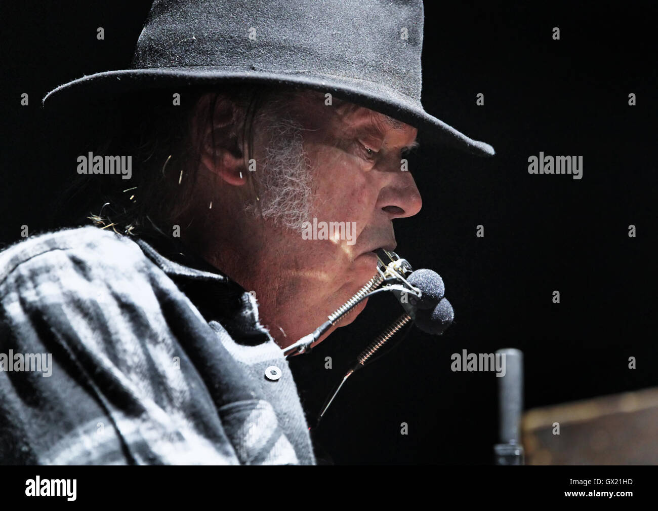 Neil Young and Promise of the Real perform in Leeds Featuring: Neil ...