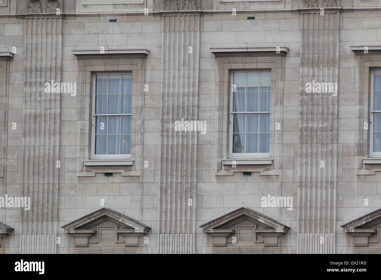 Princess Anne peeks out the window of Buckingham Palace ahead of ...