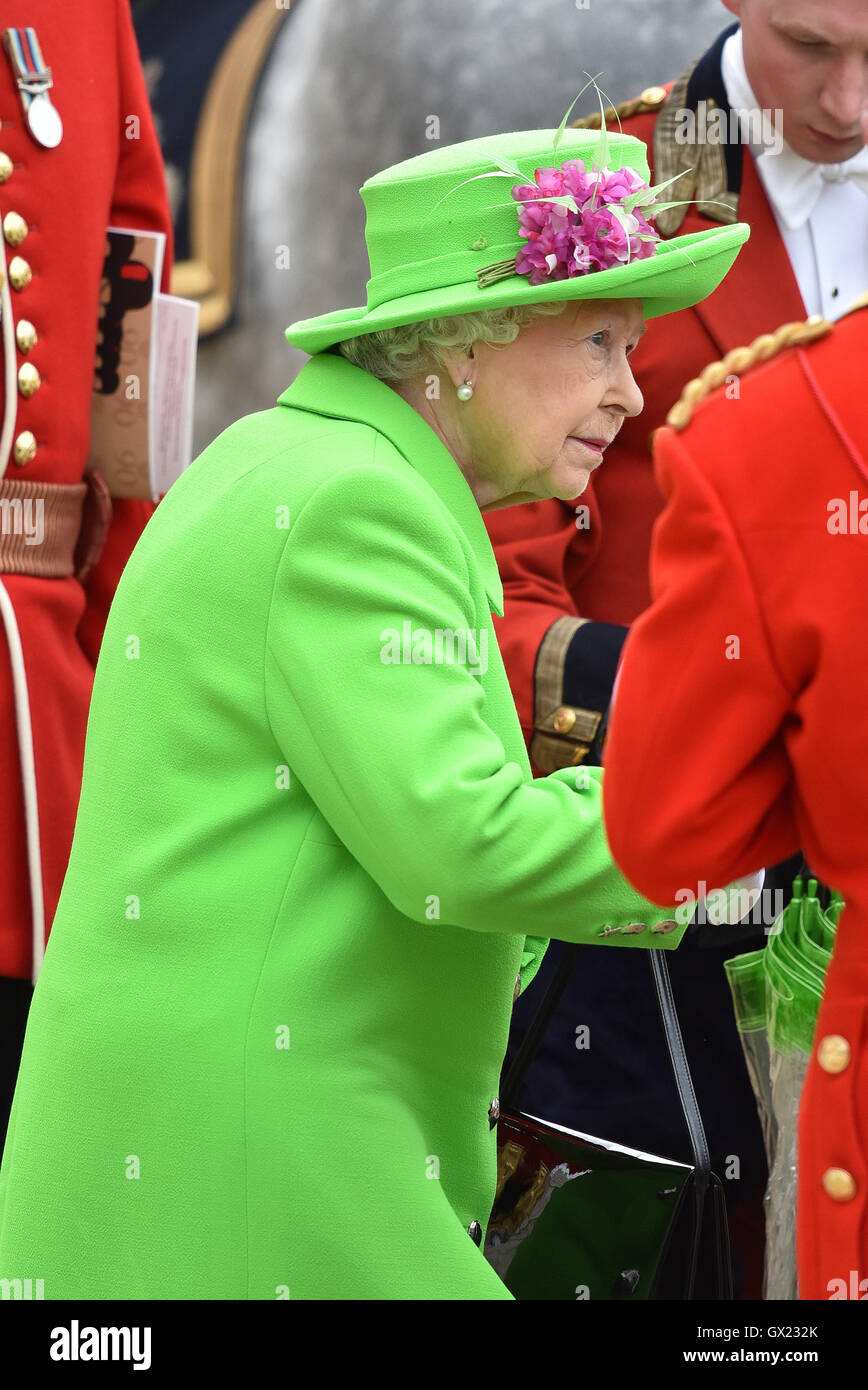 Trooping the Colour held on Horse Guards Parade. Featuring: Queen ...