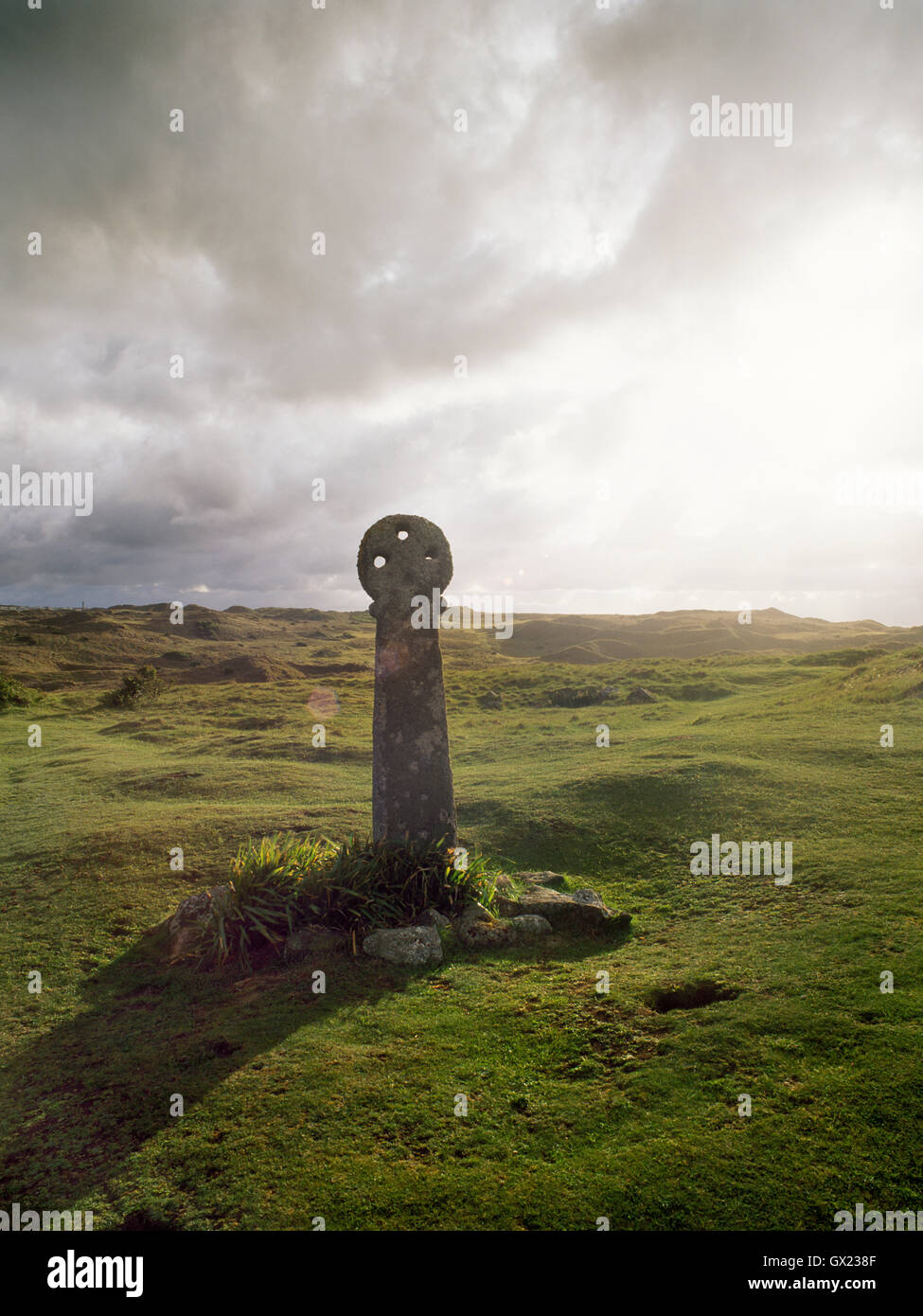 St Piran's Cross, Cornwall, a granite wheel-headed cross aka Christ's ...