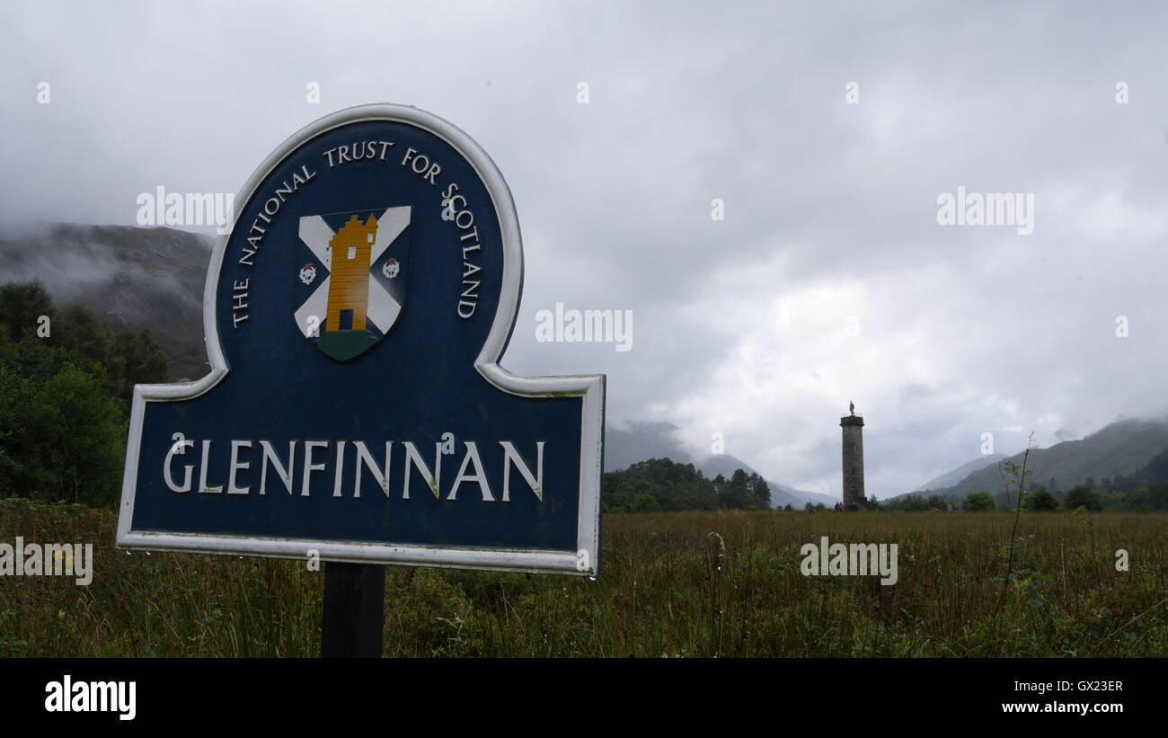 Glenfinnan Monument, at the head of Loch Shiel, was erected, in 1815 ...