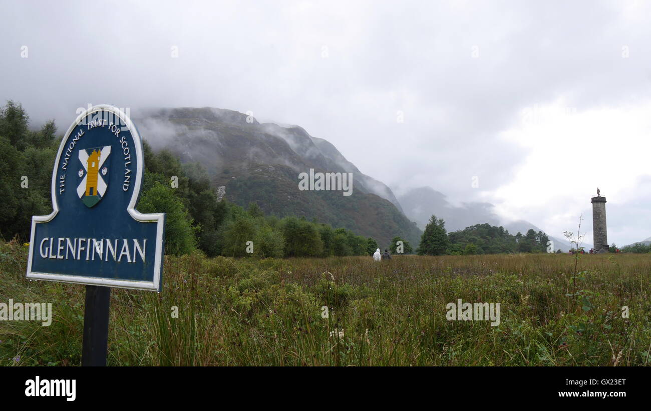 Glenfinnan Monument, at the head of Loch Shiel, was erected, in 1815 ...