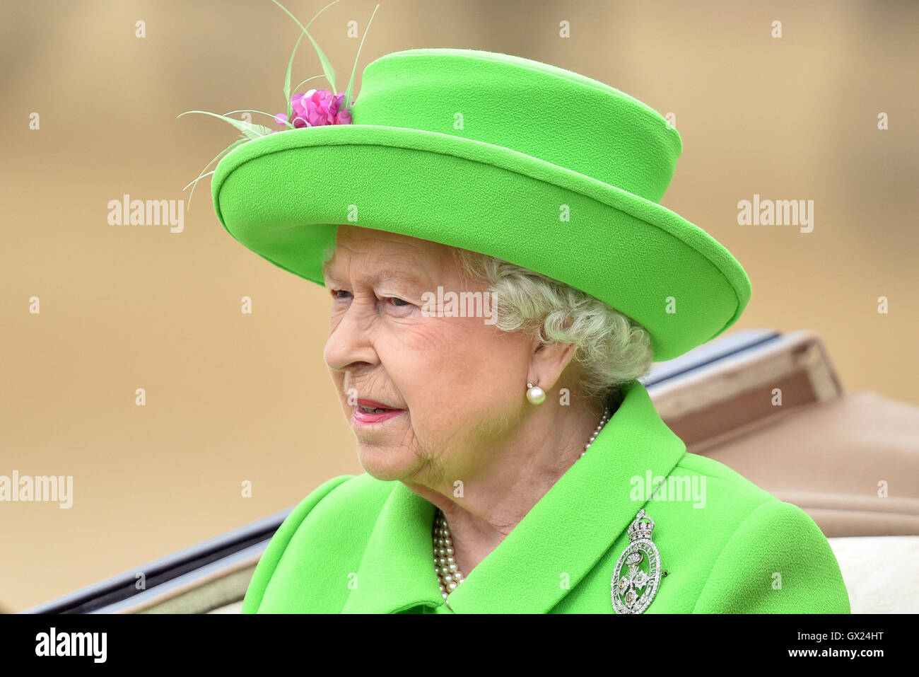 Trooping the Colour held on Horse Guards Parade. Featuring: Queen ...