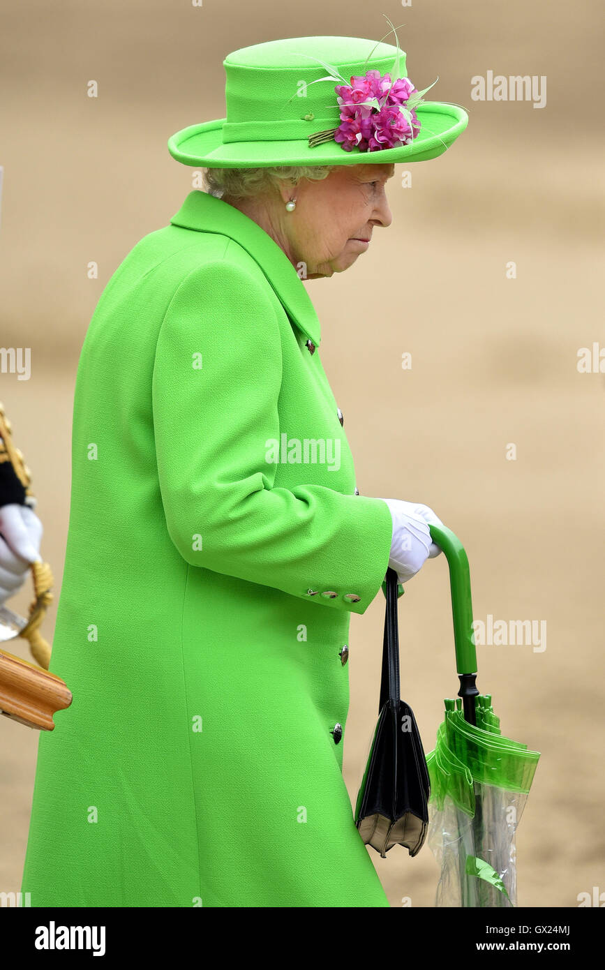Trooping the Colour held on Horse Guards Parade. Featuring: Queen ...