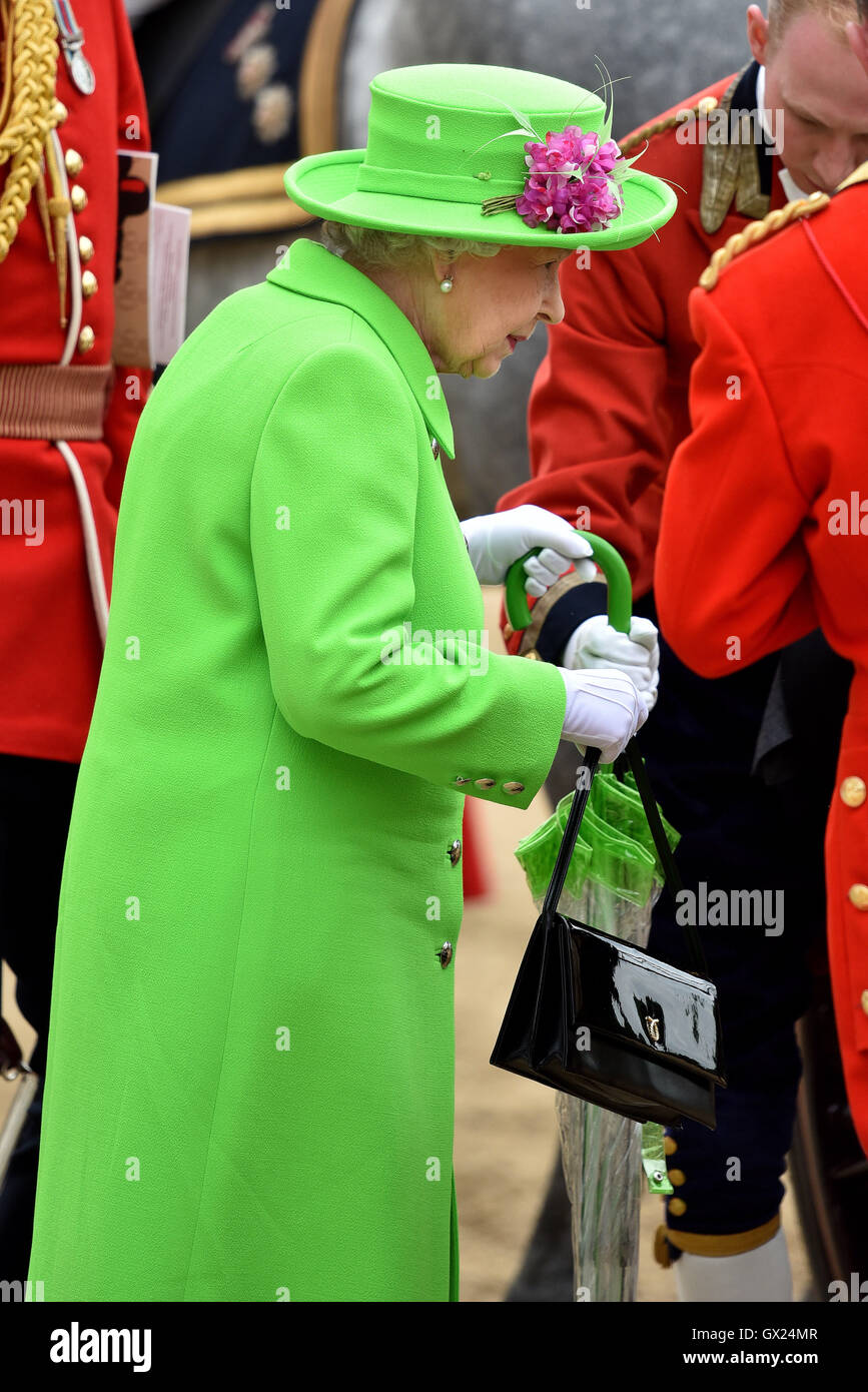 Trooping the Colour held on Horse Guards Parade. Featuring: Queen ...