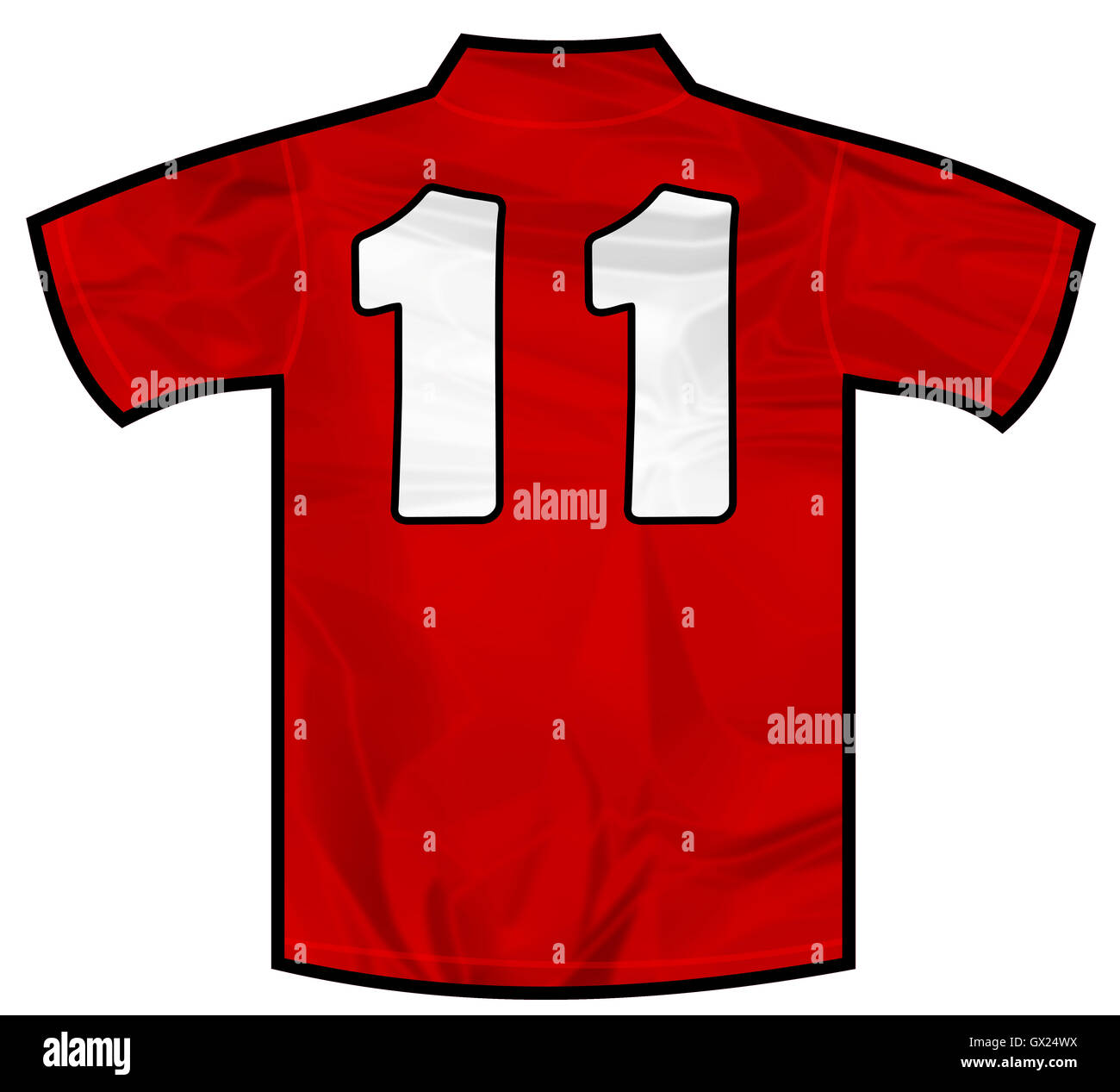 Red shirt eleven Stock Photo - Alamy