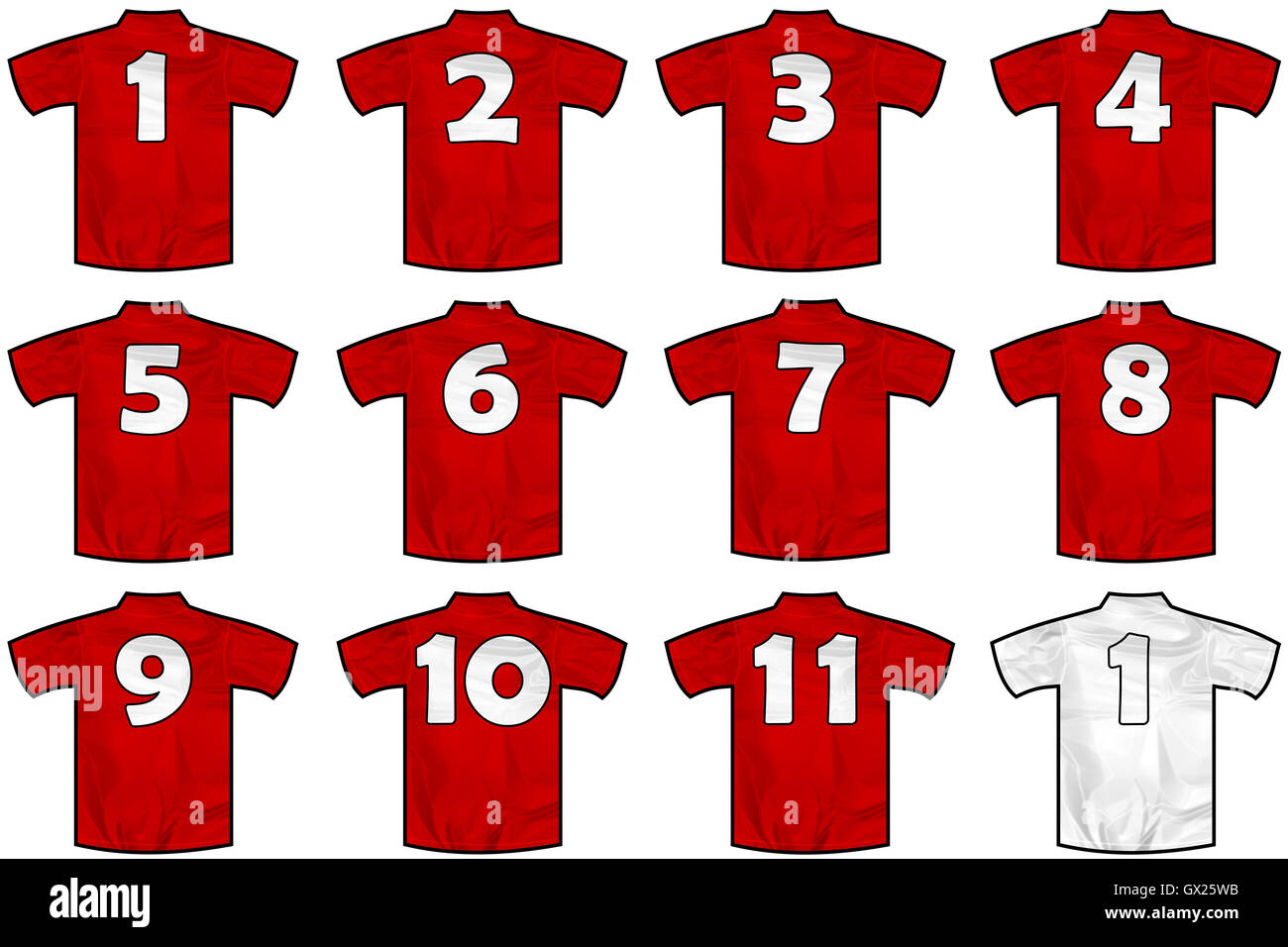 Red team shirts Stock Photo - Alamy