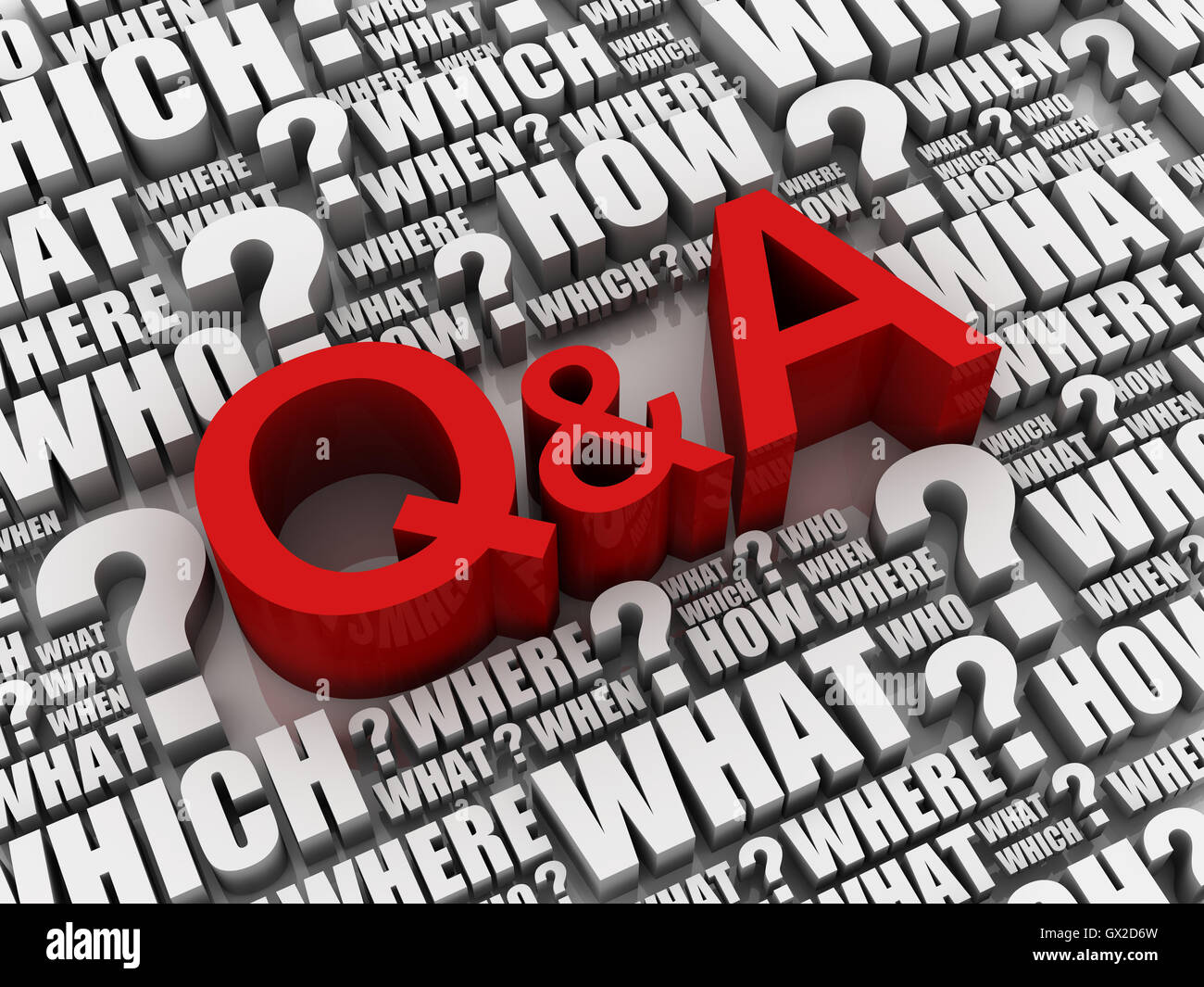 q and a 3d illustration Stock Photo - Alamy