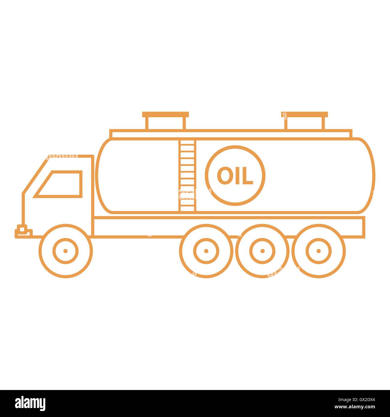 Stylized icon of the oil tanker/fuel tanker on a white background Stock ...