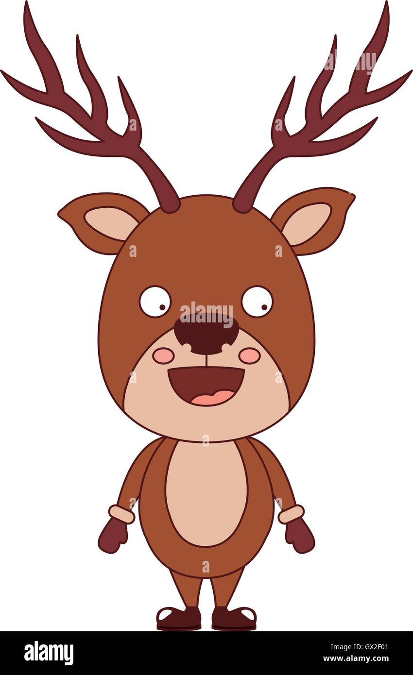 Reindeer cartoon of Merry Christmas Stock Vector Image & Art - Alamy