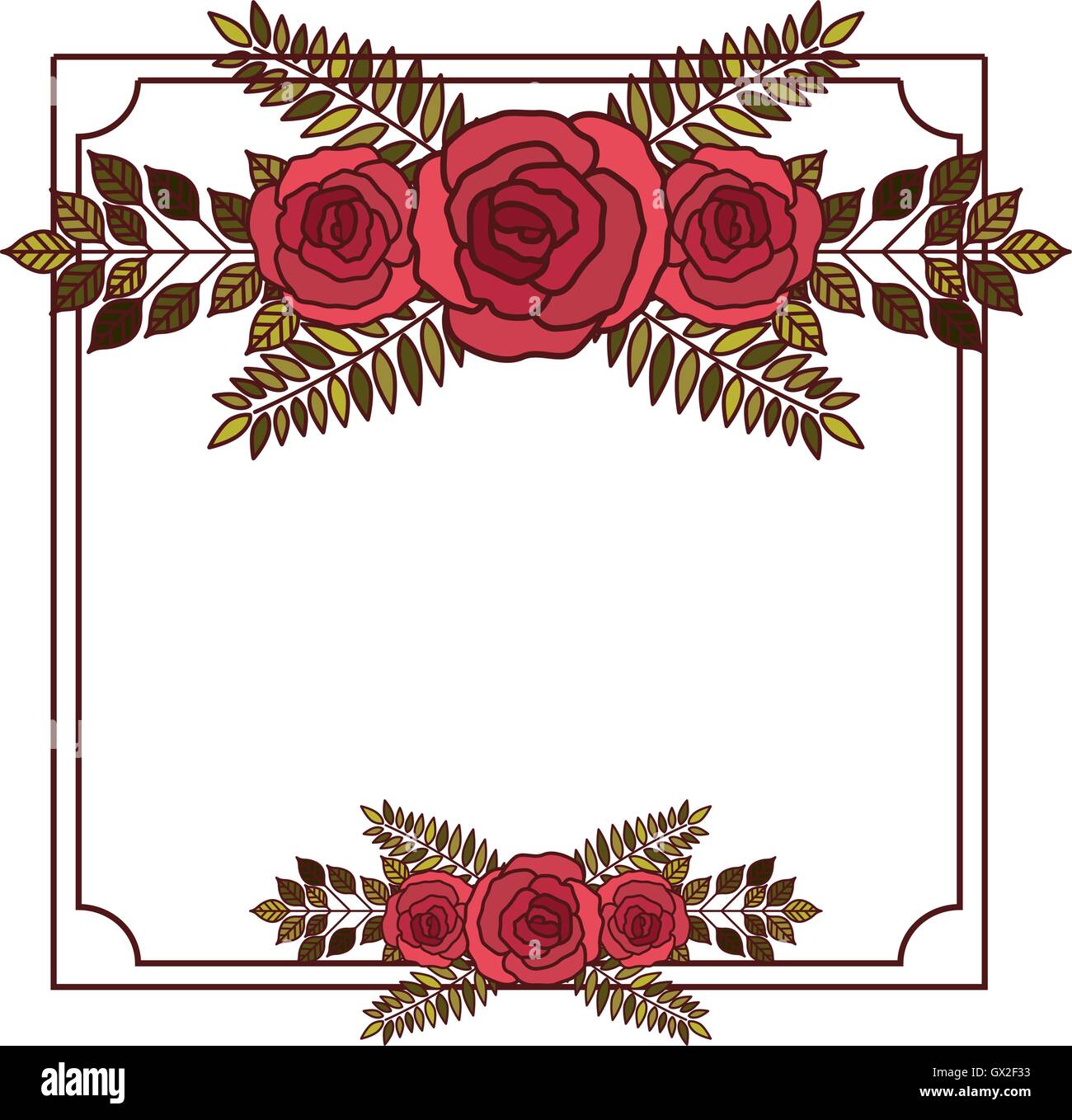 Flower and leaves frame design Stock Vector Image & Art - Alamy