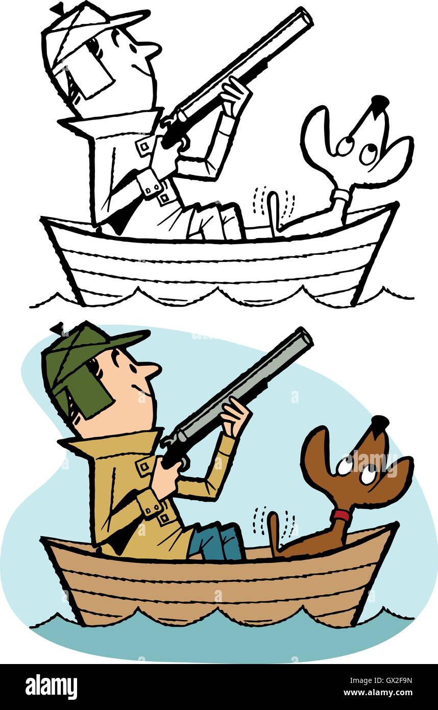 Cartoon hunter hi-res stock photography and images - Alamy