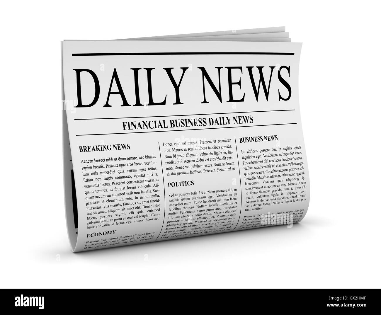 newspaper concept 3d illustration Stock Photo - Alamy