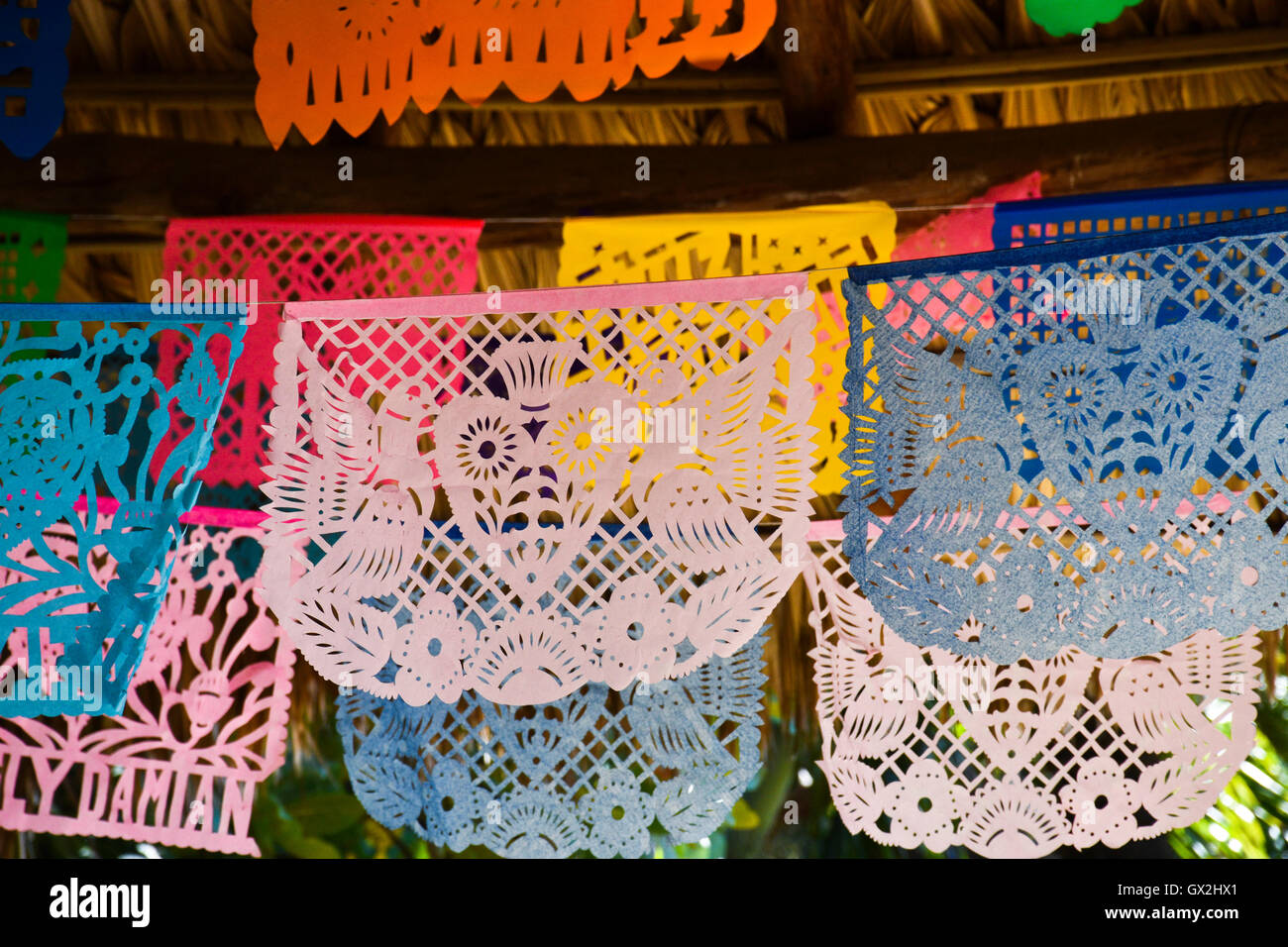 Mexican paper banners for celebrations or holidays Stock Photo - Alamy