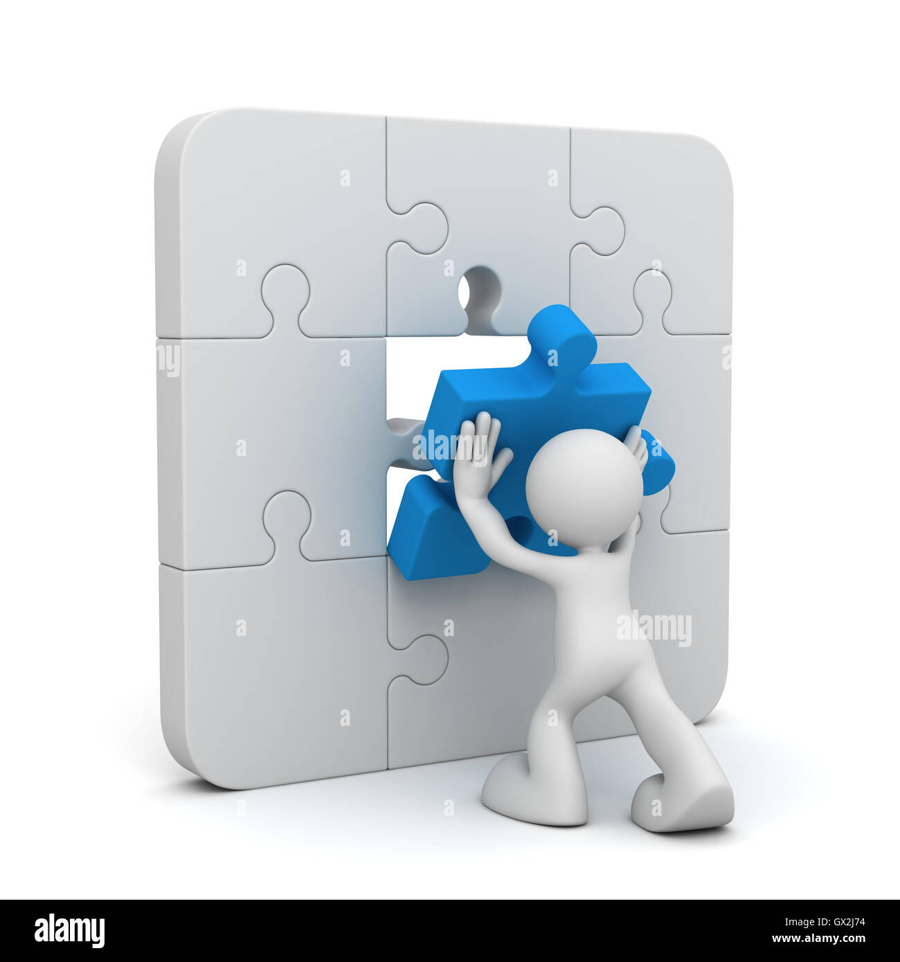 3d man puzzle hi-res stock photography and images - Alamy